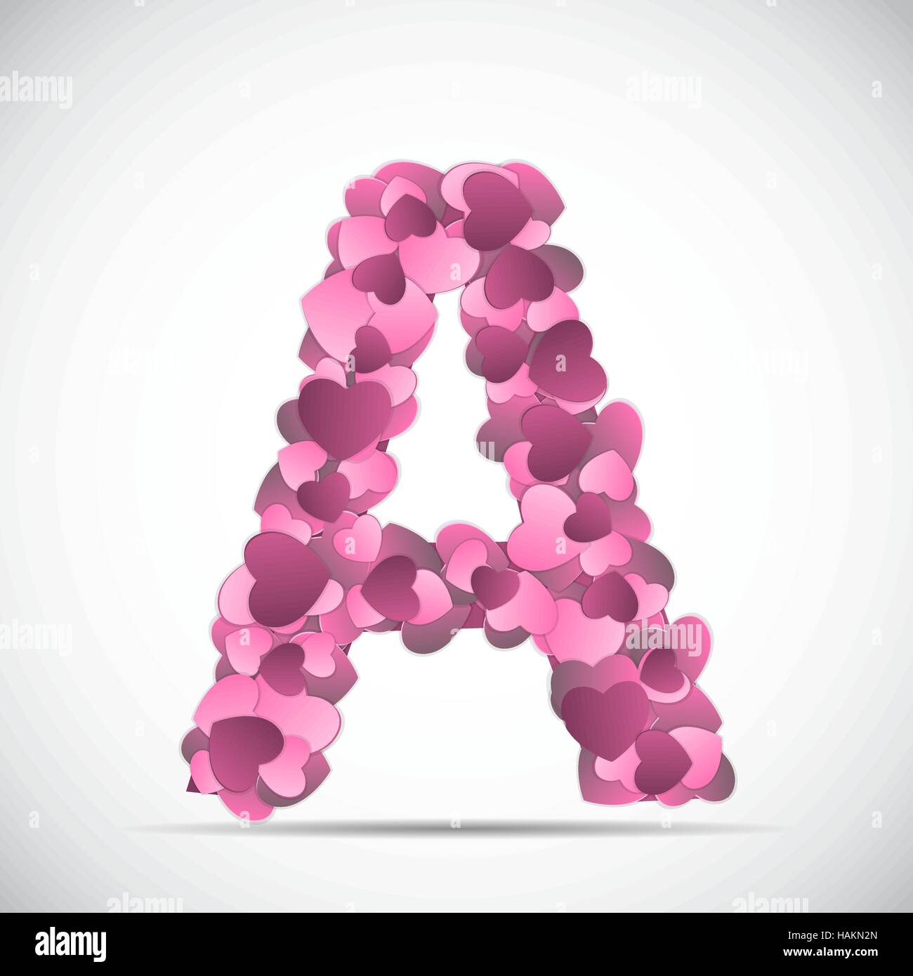 Valentine s Day Alphabet of Hearts Vector Illustration Stock Vector ...