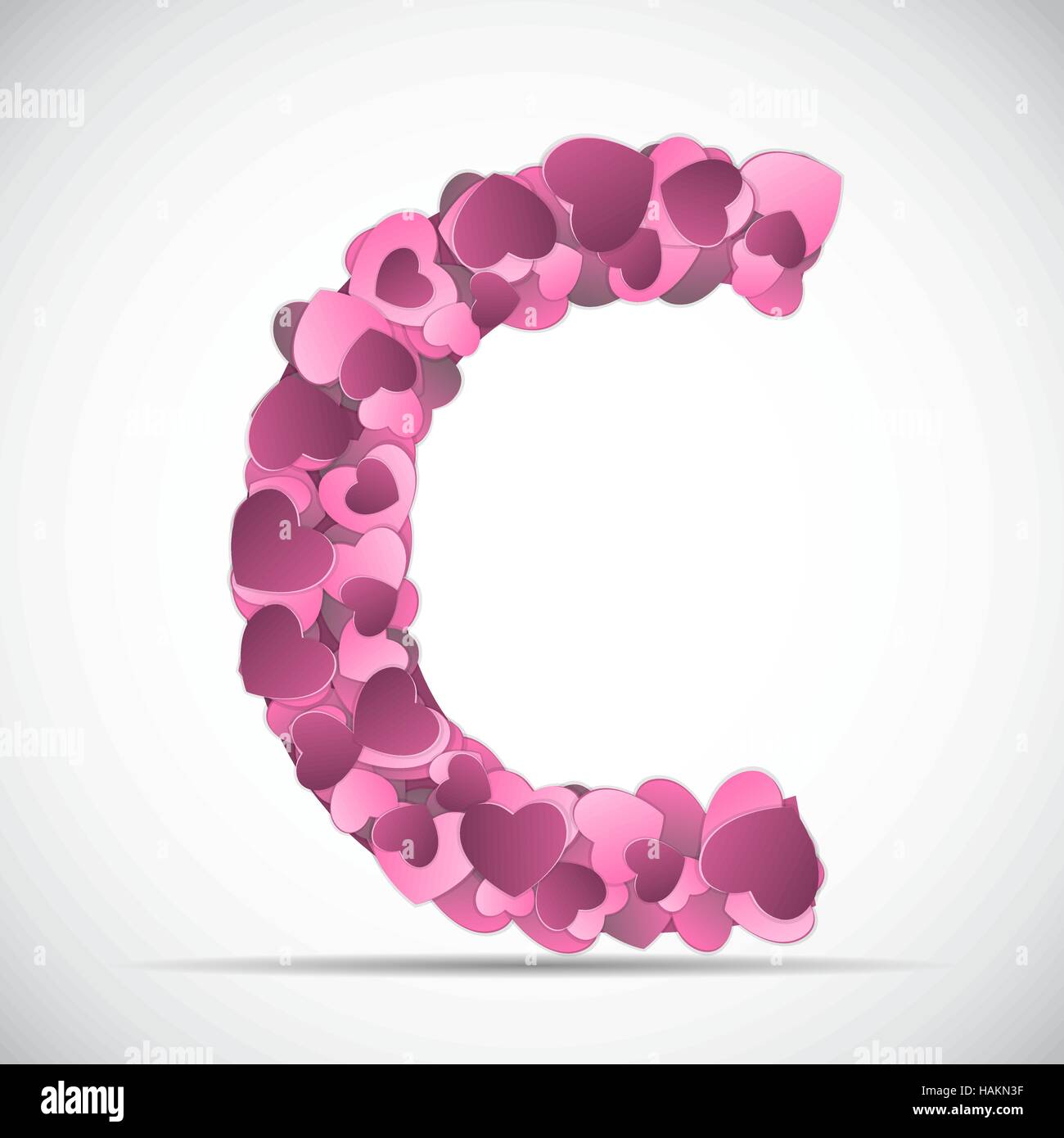 Valentine s Day Alphabet of Hearts Vector Illustration Stock Vector ...