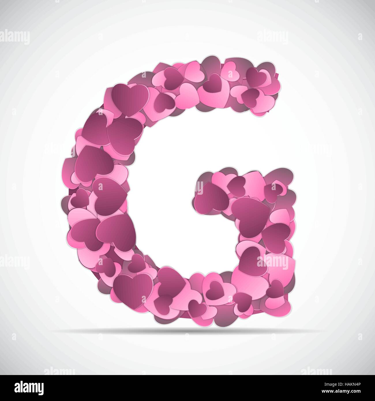 Valentine s Day Alphabet of Hearts Vector Illustration Stock Vector ...