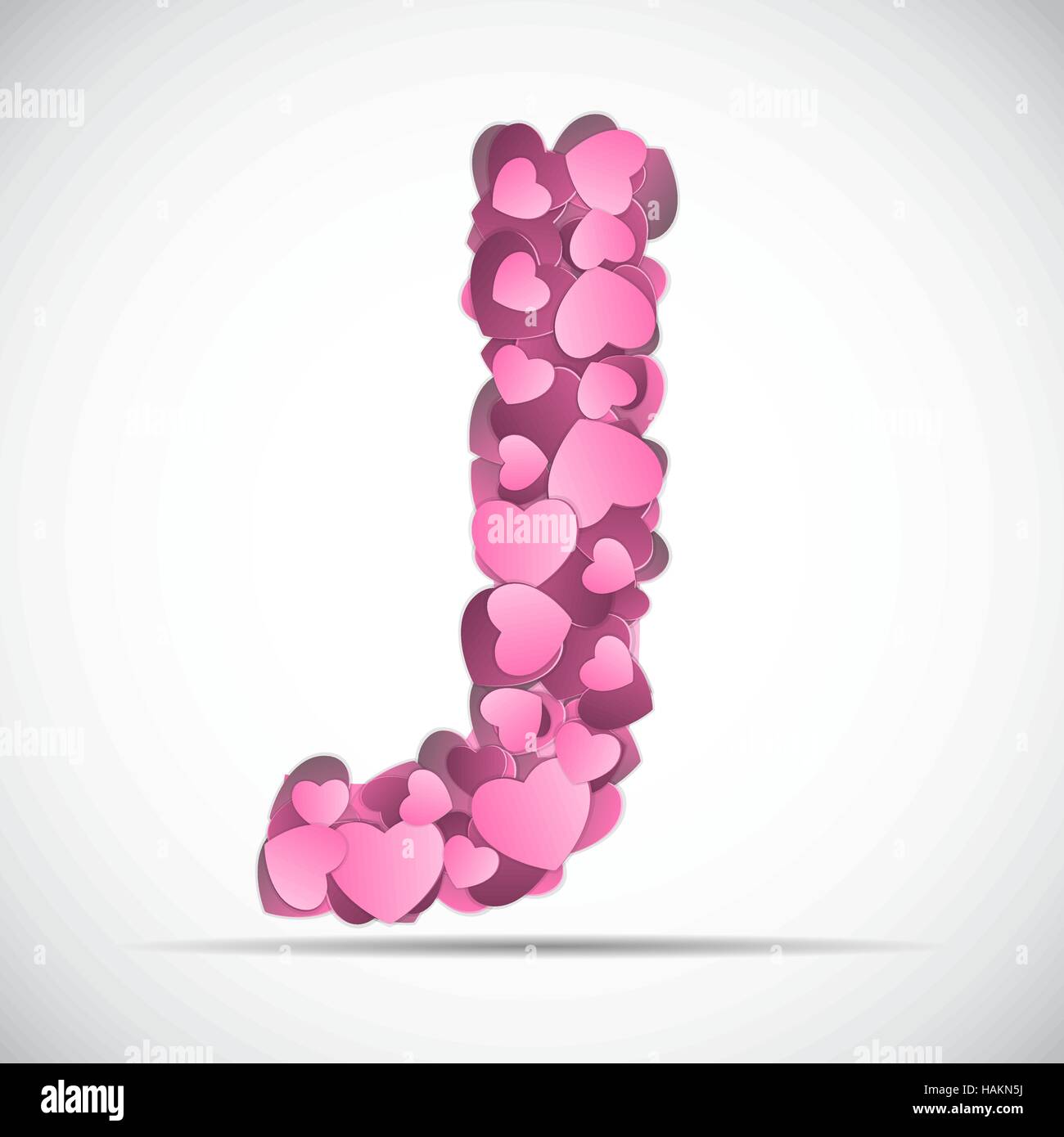 Valentine s Day Alphabet of Hearts Vector Illustration Stock Vector ...