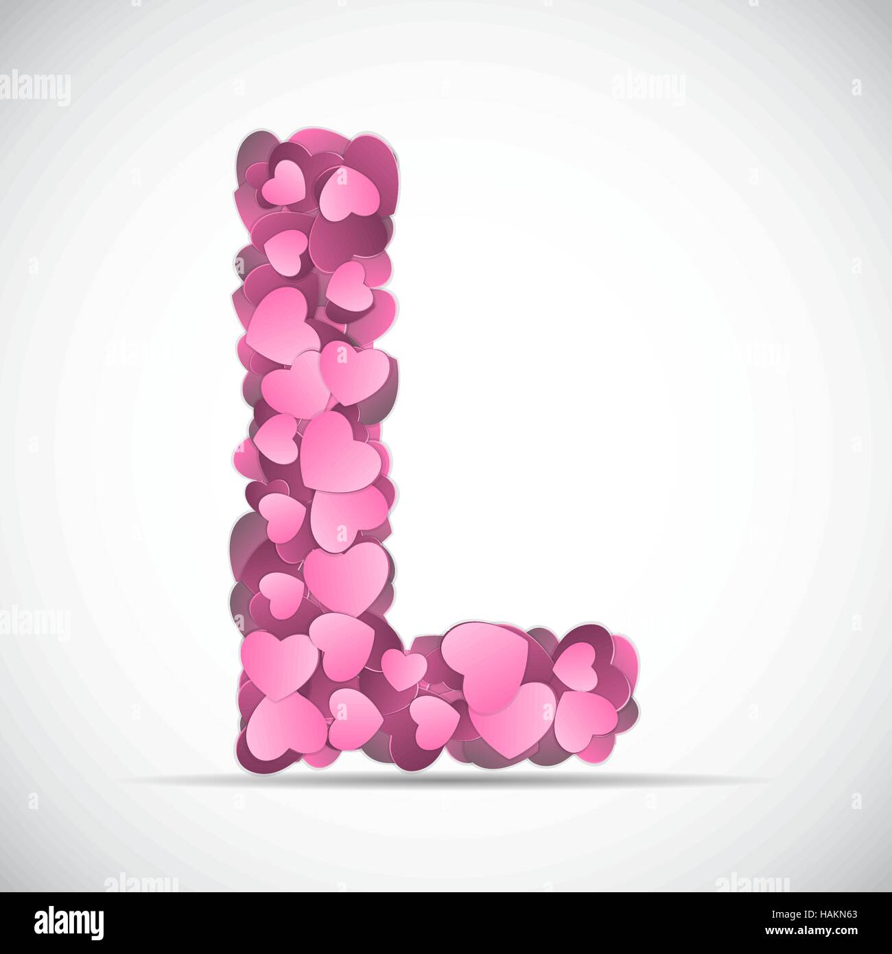 Valentine s Day Alphabet of Hearts Vector Illustration Stock Vector ...