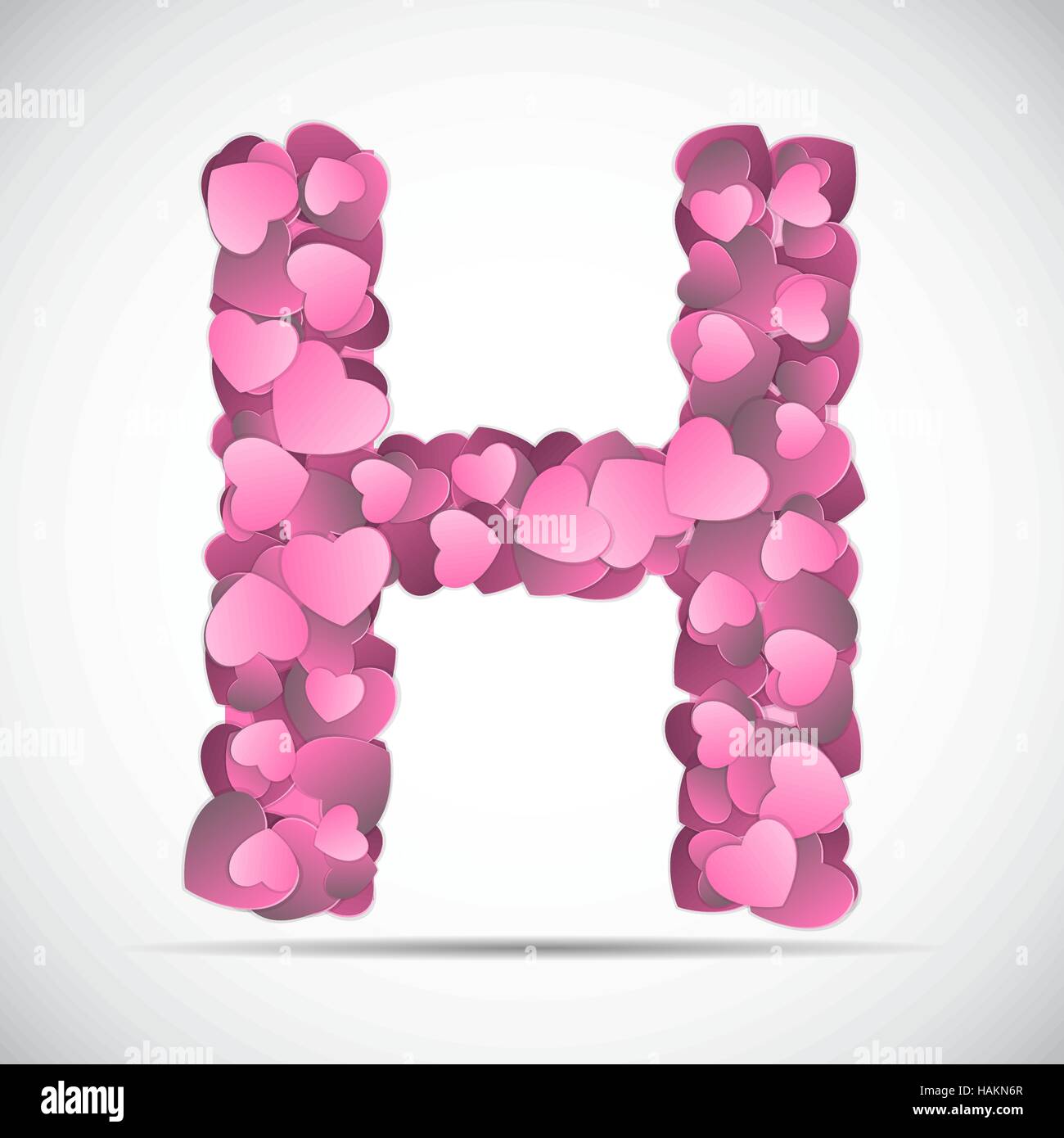 Valentine s Day Alphabet of Hearts Vector Illustration Stock Vector ...