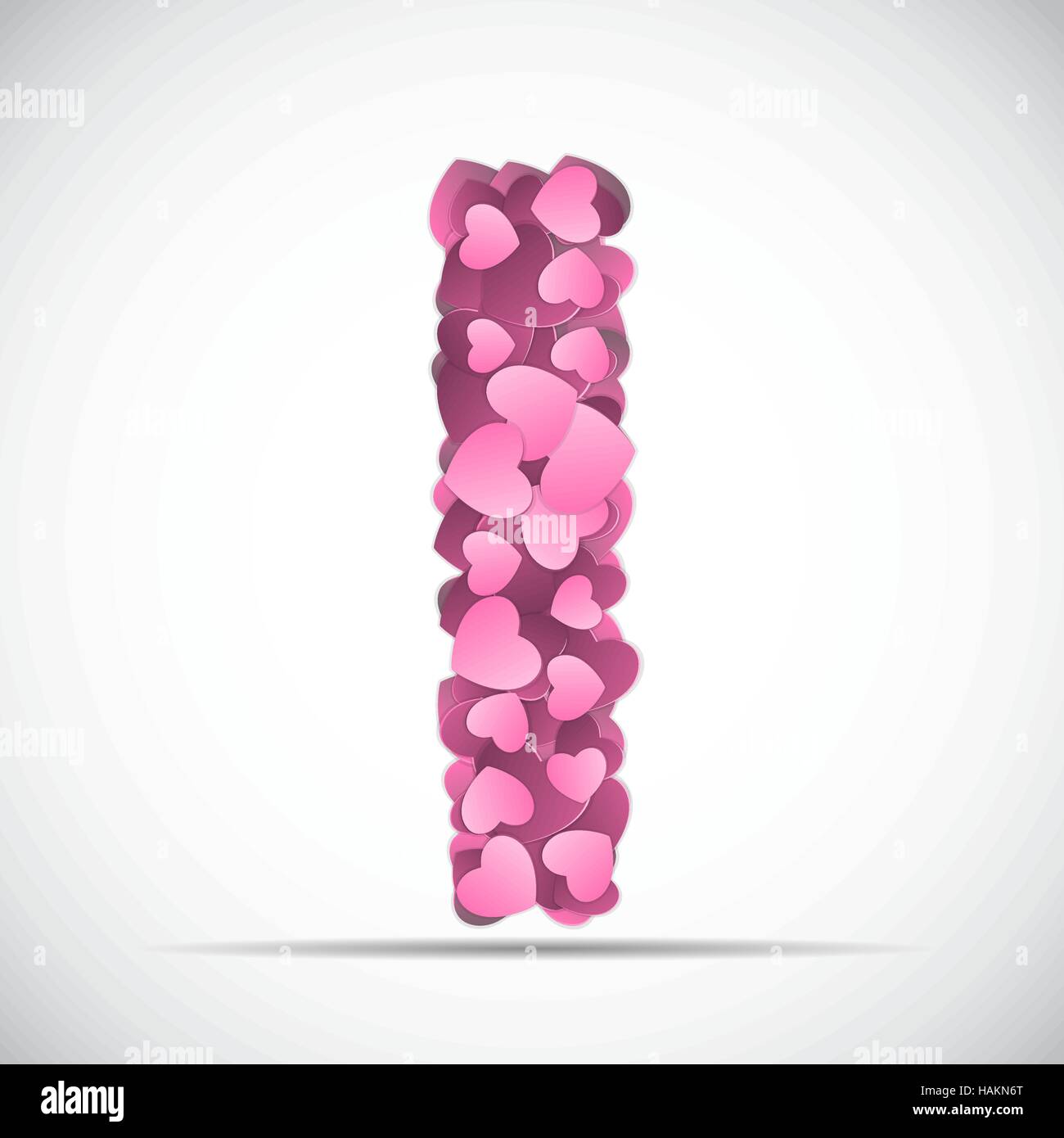 Valentine s Day Alphabet of Hearts Vector Illustration Stock Vector ...