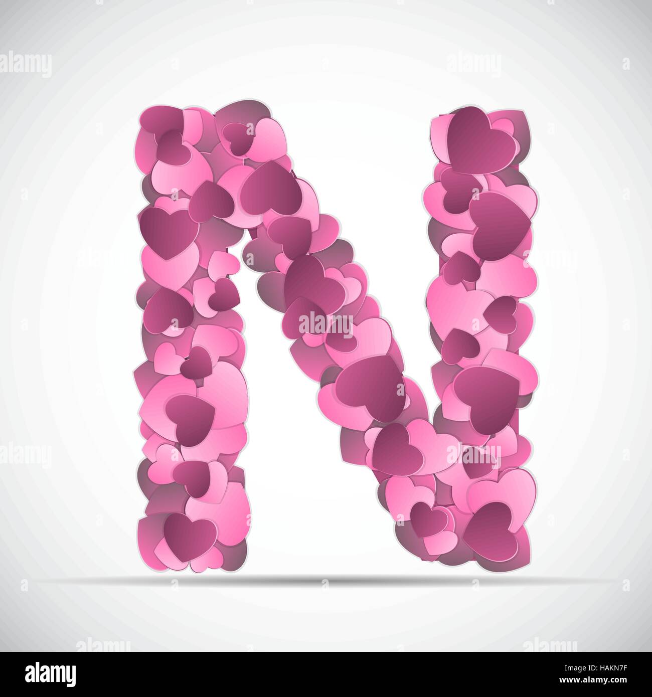 Valentine s Day Alphabet of Hearts Vector Illustration Stock Vector ...
