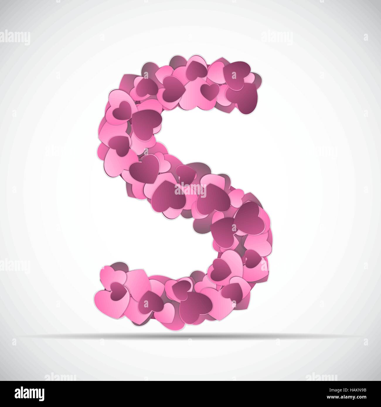 Valentine s Day Alphabet of Hearts Vector Illustration Stock Vector ...