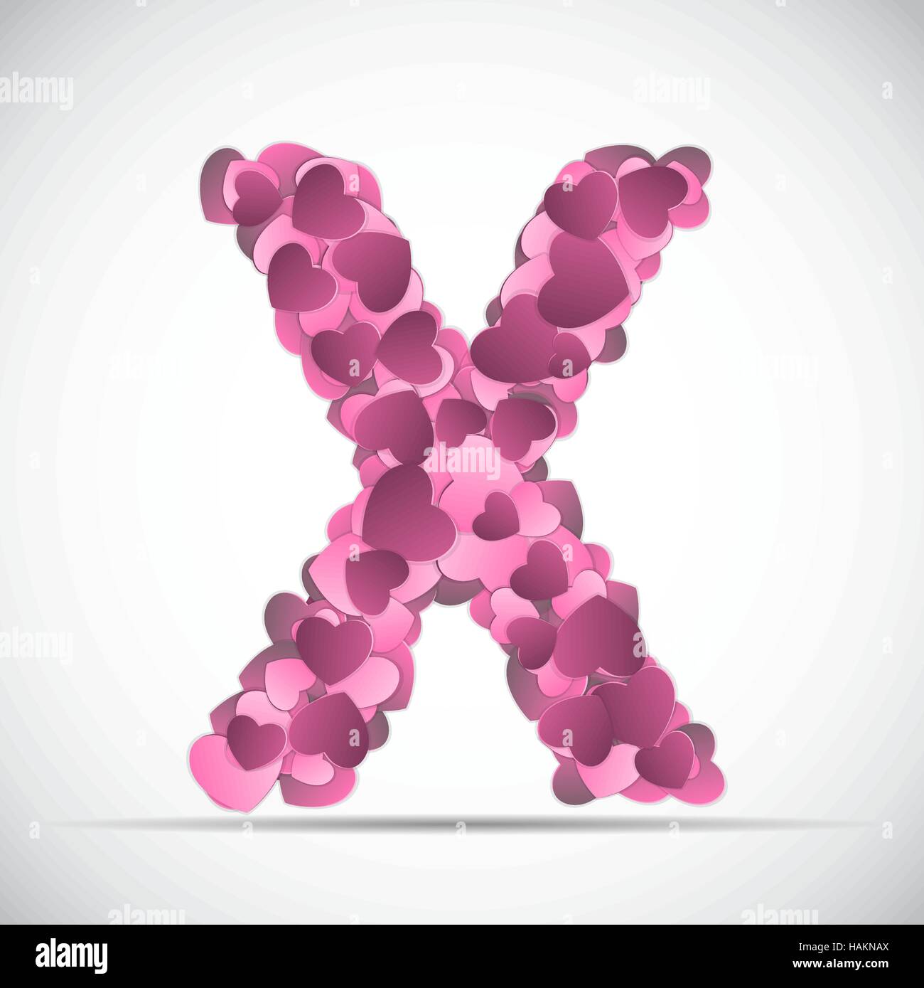 Valentine s Day Alphabet of Hearts Vector Illustration Stock Vector ...