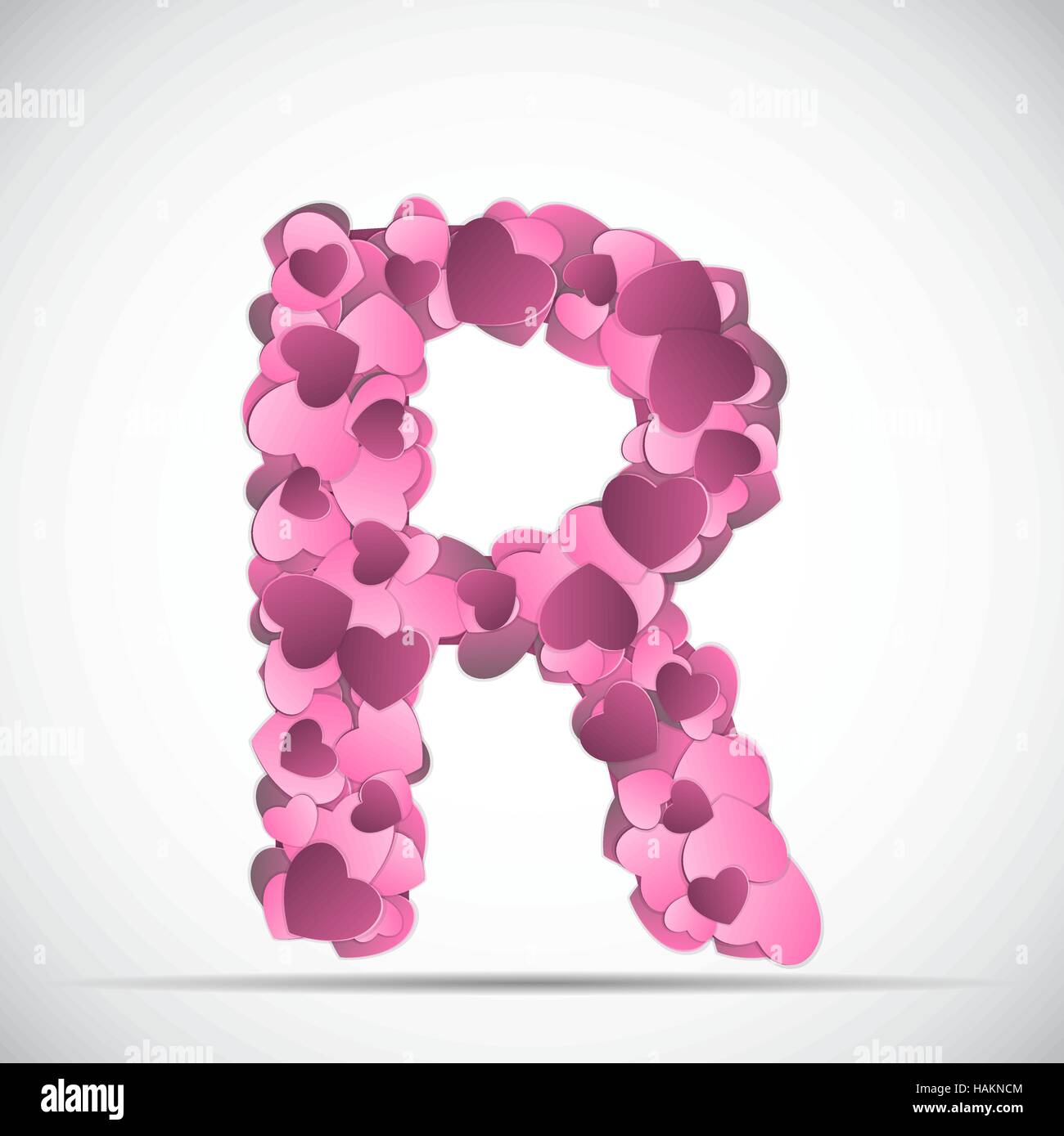 Valentine s Day Alphabet of Hearts Vector Illustration Stock Vector ...