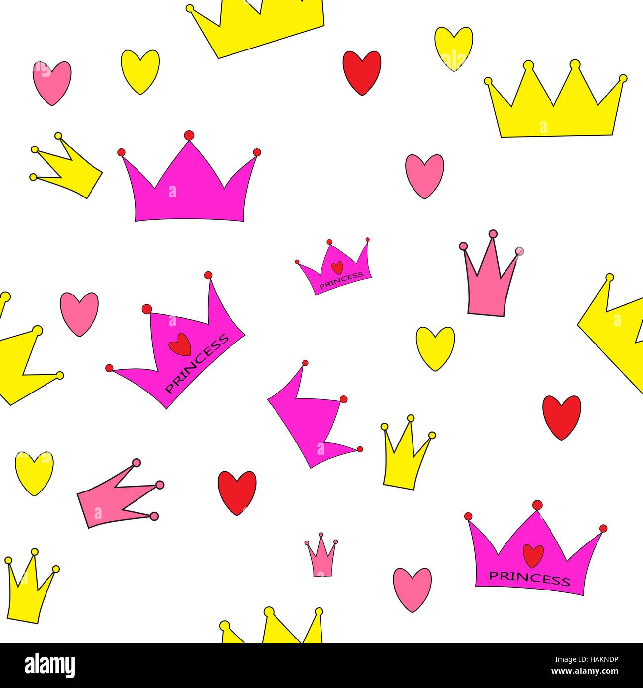 Princess Seamless Pattern Background Vector Illustration Stock Vector ...