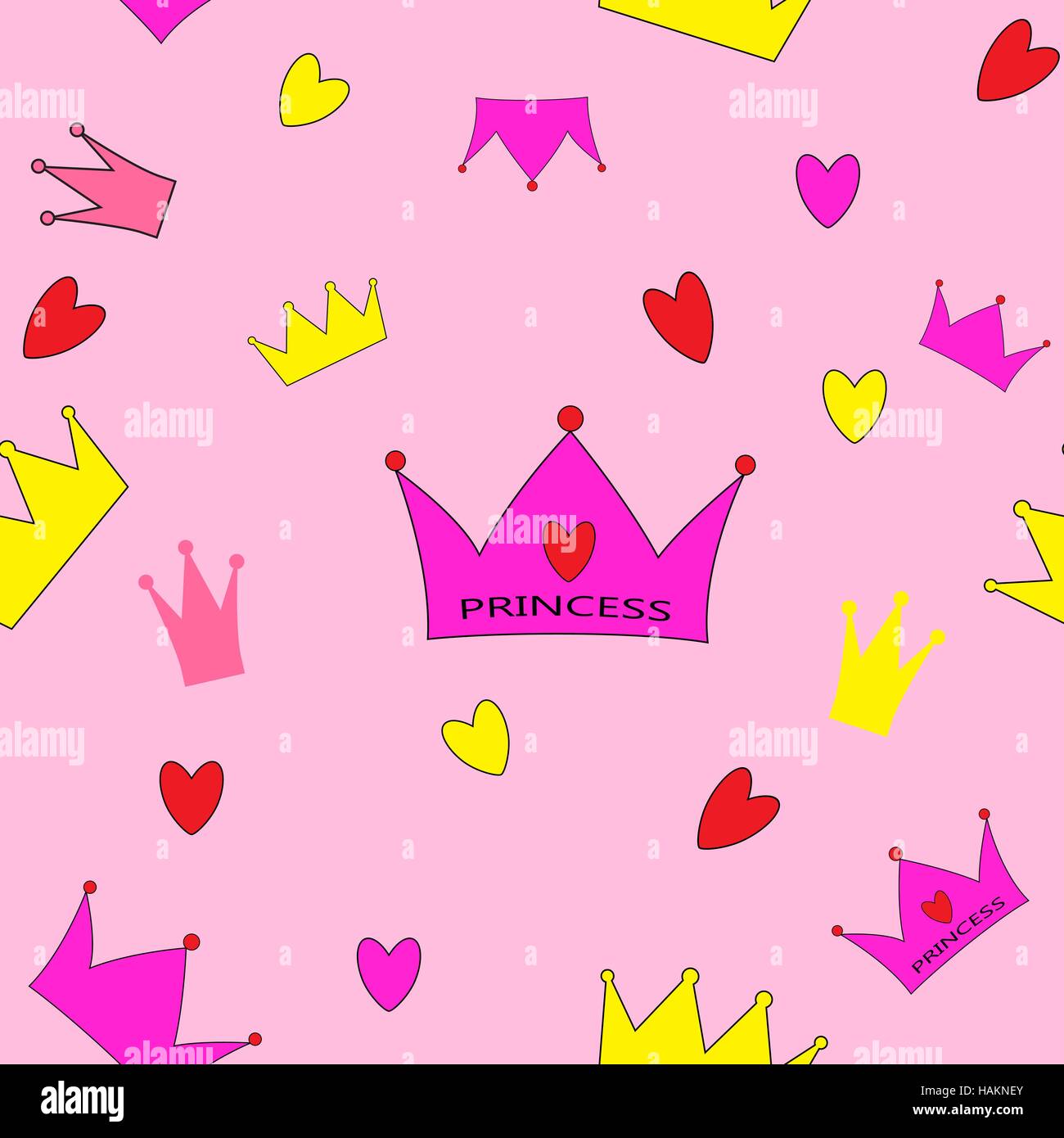 Princess Seamless Pattern Background Vector Illustration Stock Vector ...