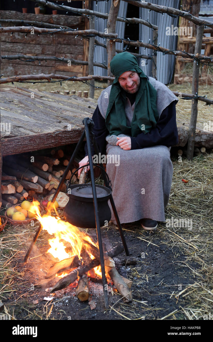 Live Christmas nativity scene in Zagreb, Croatia Stock Photo - Alamy