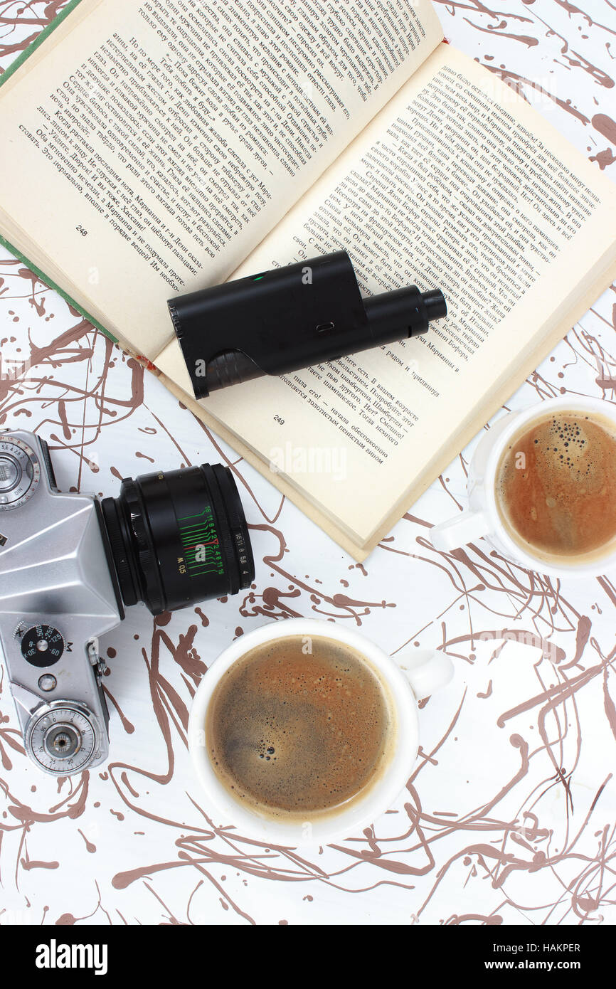 Vaping set and coffee Stock Photo - Alamy