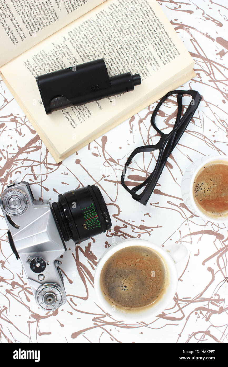 Vaping set and coffee Stock Photo - Alamy
