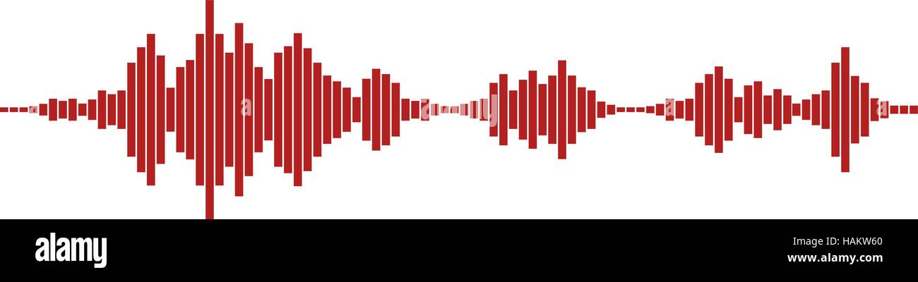 Red sound waves Stock Vector Image & Art - Alamy