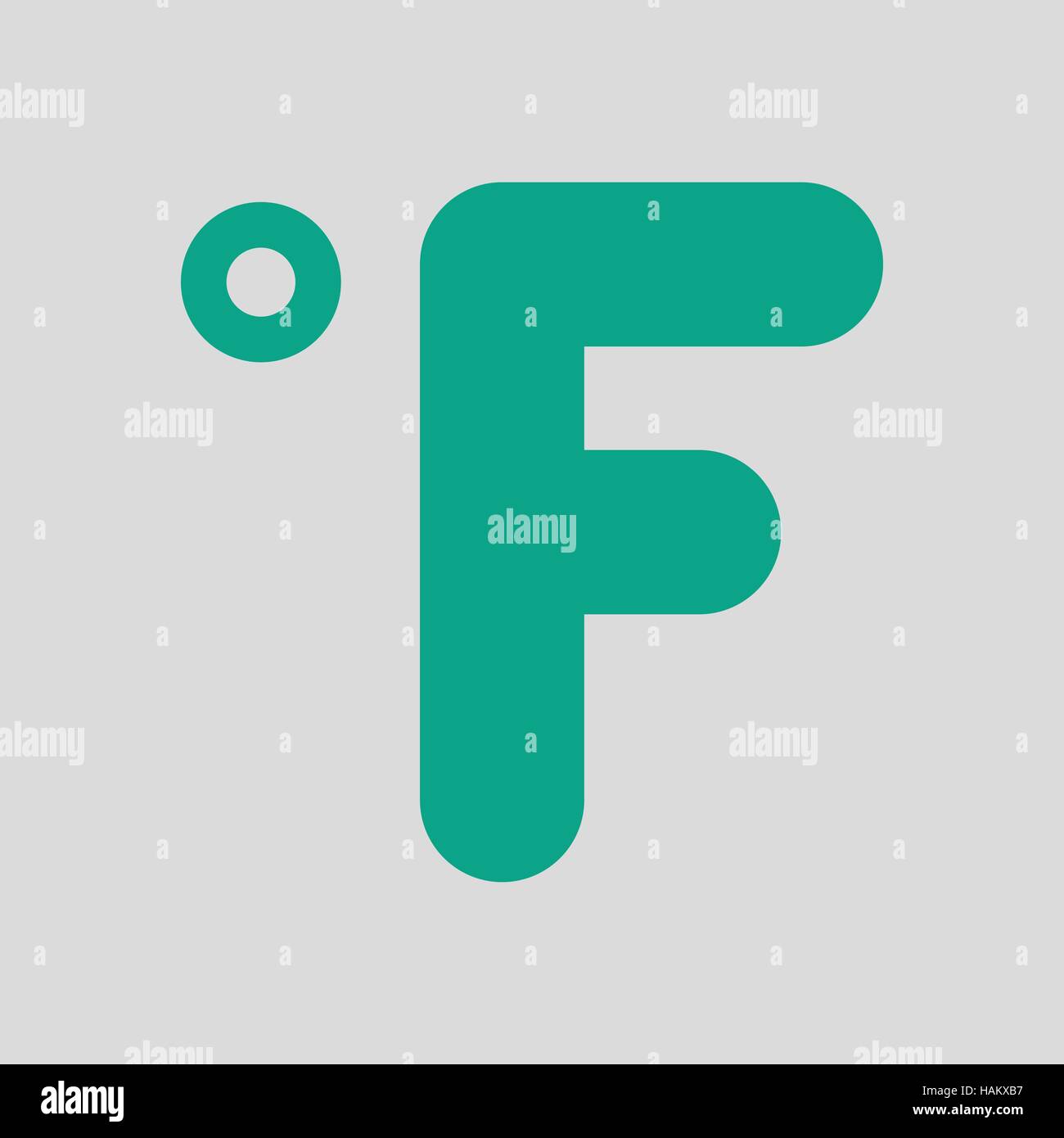 Fahrenheit degree icon. Gray background with green. Vector illustration ...