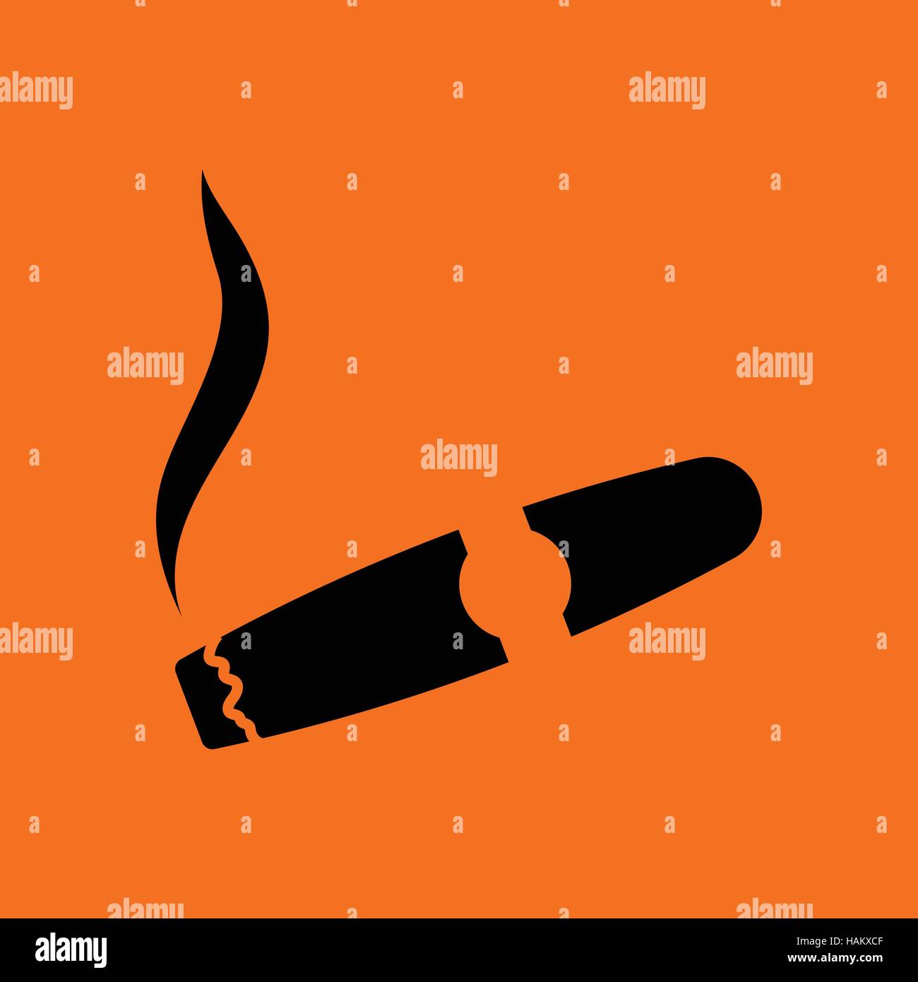Cigar icon. Orange background with black. Vector illustration Stock ...