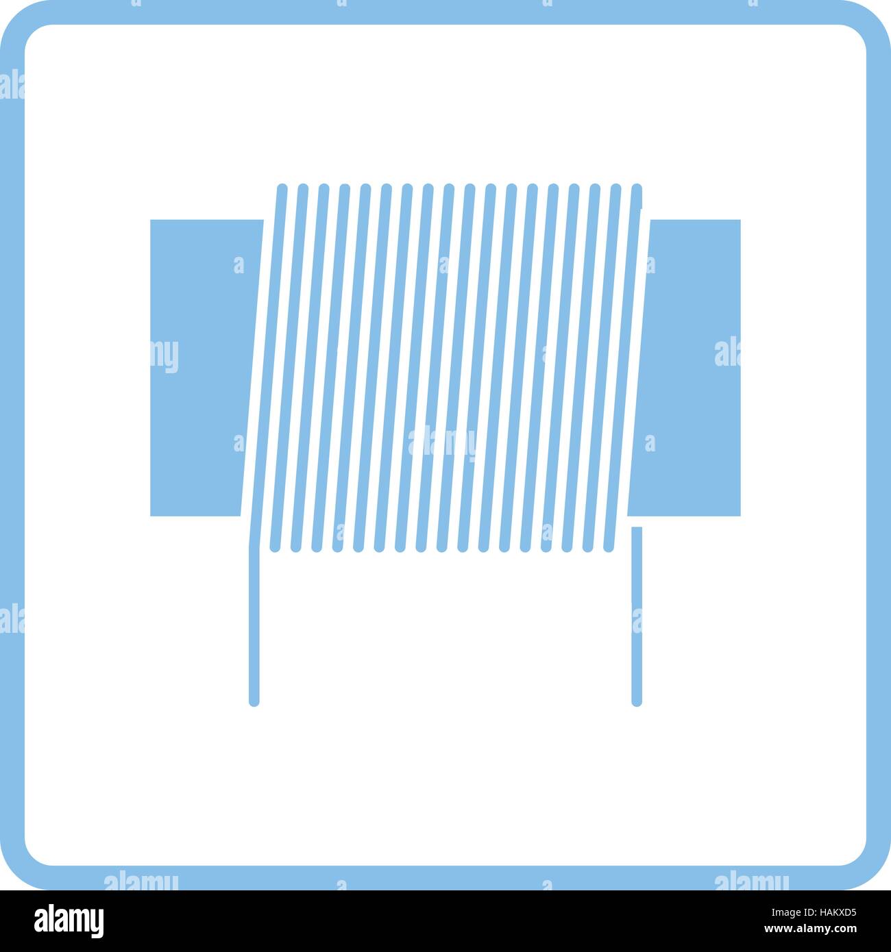 Inductor coil icon. Blue frame design. Vector illustration Stock Vector ...