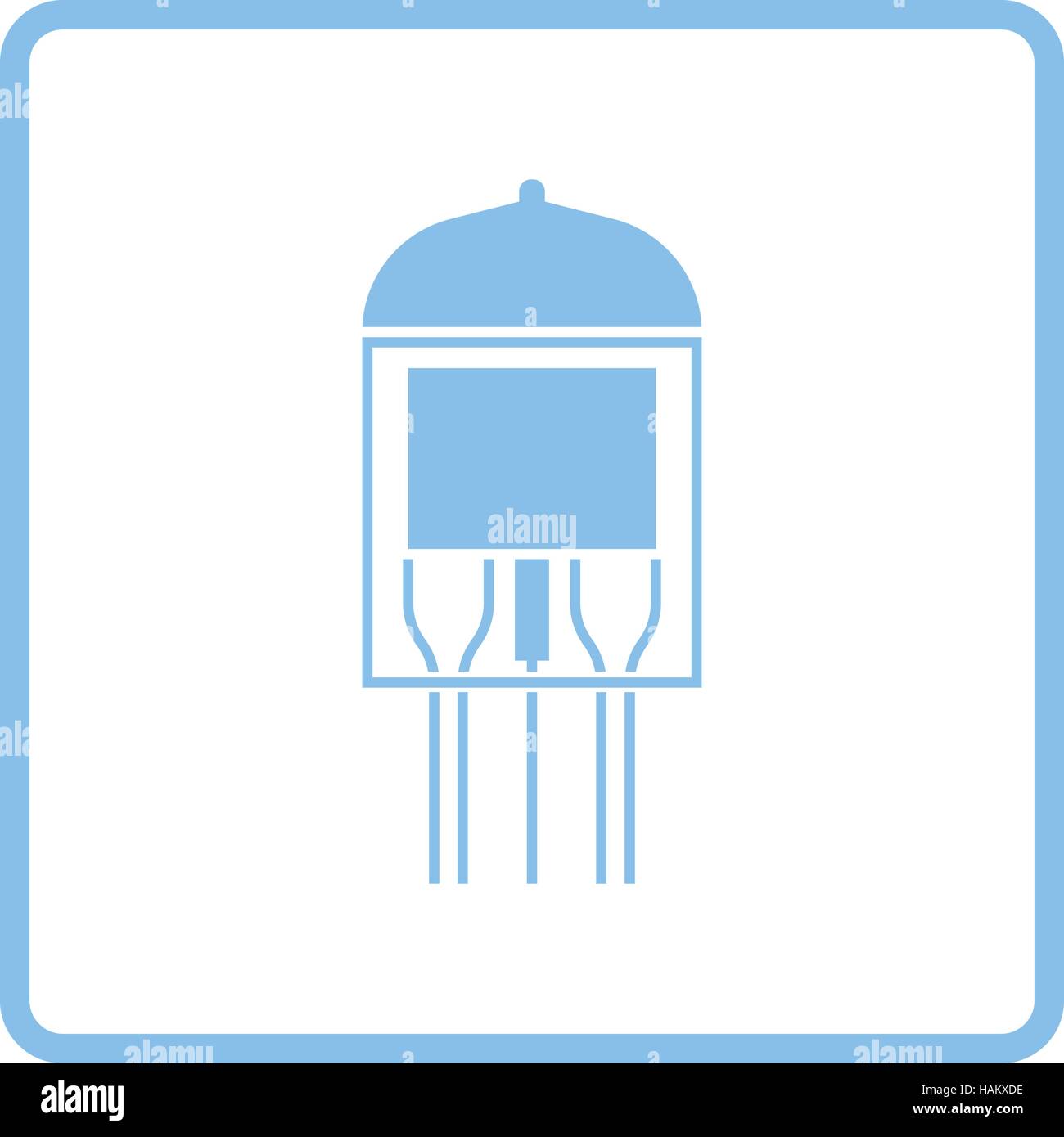 Electronic vacuum tube icon. Blue frame design. Vector illustration ...