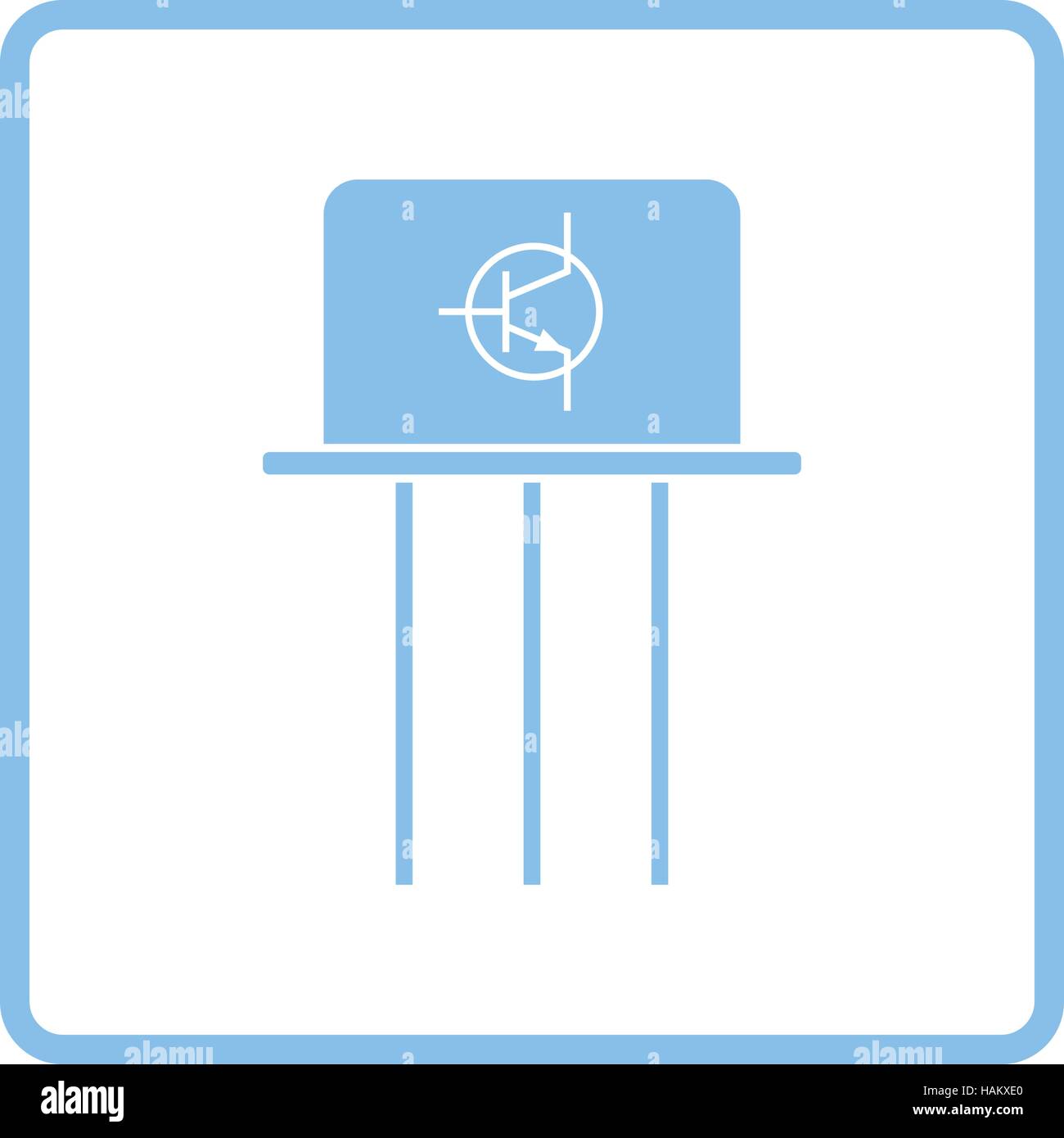 Transistor icon. Blue frame design. Vector illustration Stock Vector ...