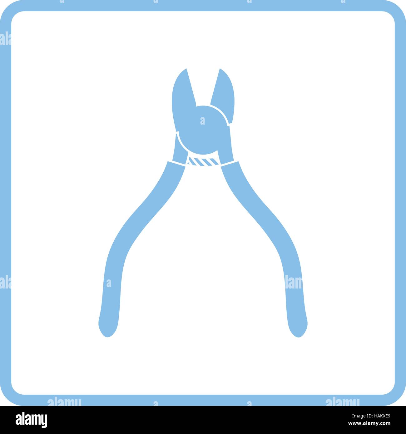 Side cutters icon. Blue frame design. Vector illustration Stock Vector ...