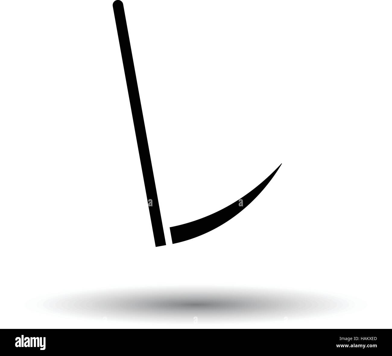 Scythe icon. White background with shadow design. Vector illustration ...