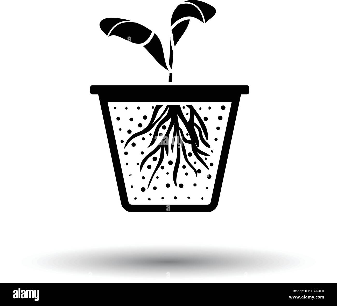 Seedling icon. White background with shadow design. Vector illustration ...
