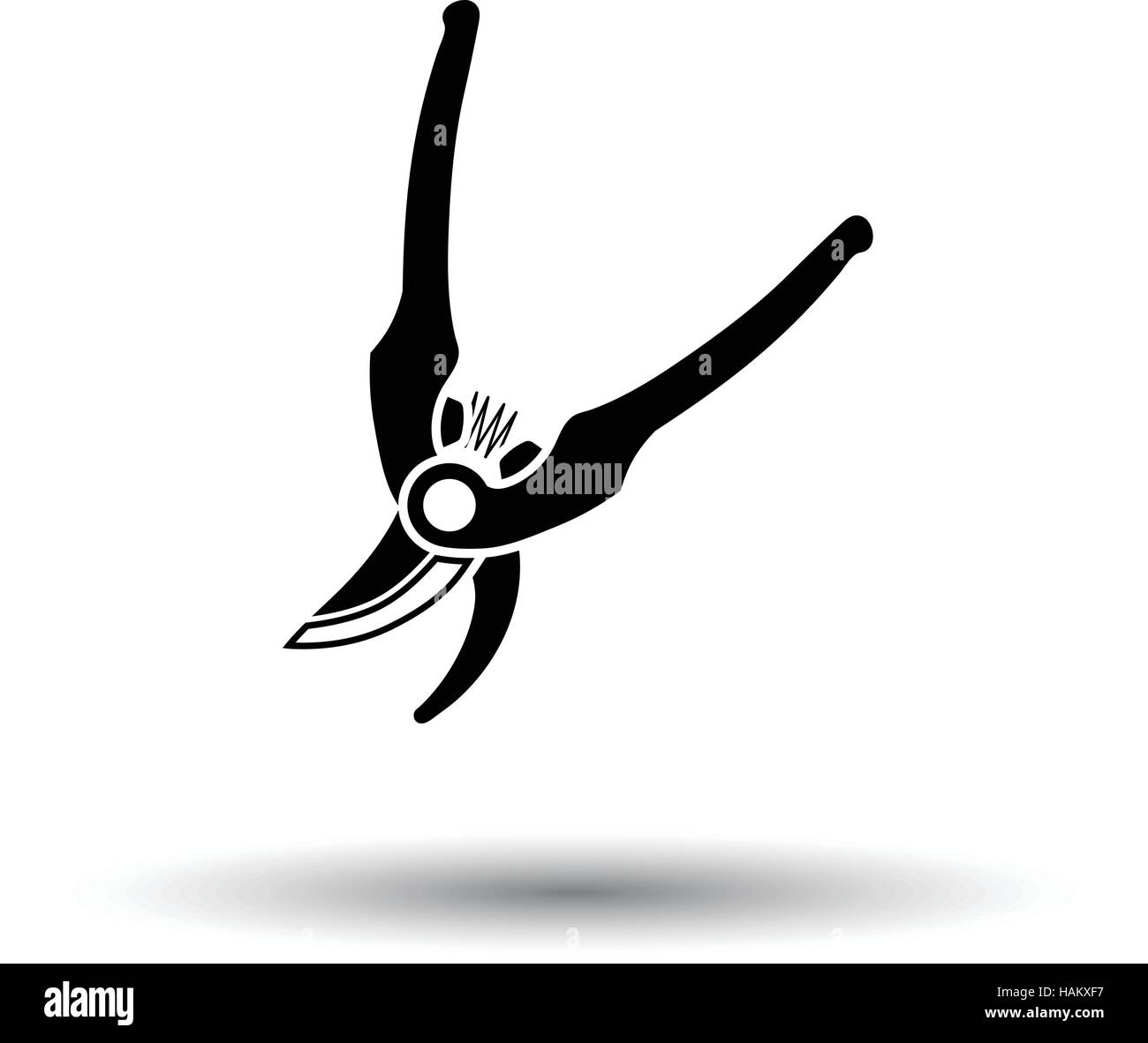 Garden scissors icon. White background with shadow design. Vector ...