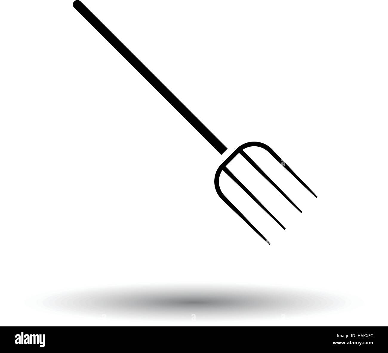 Pitchfork icon. White background with shadow design. Vector ...