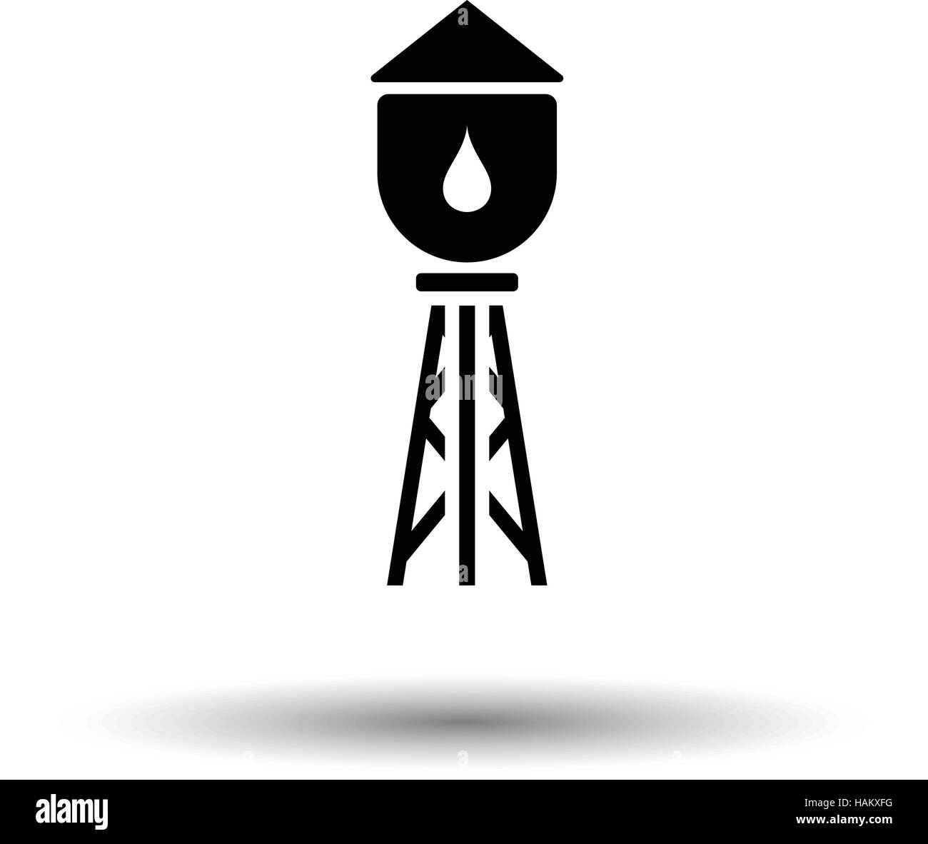 Water tower icon. White background with shadow design. Vector ...