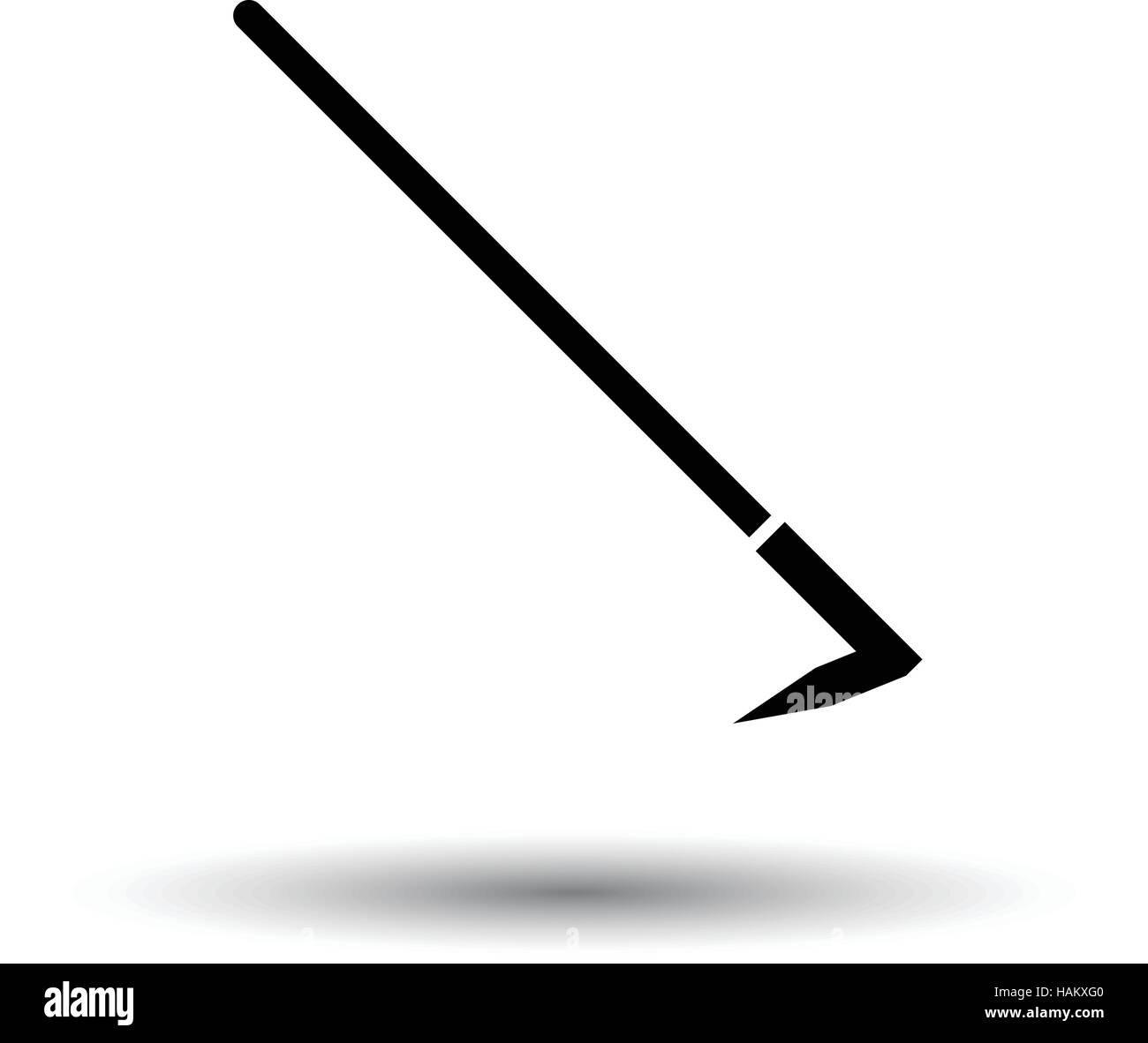 Hoe icon. White background with shadow design. Vector illustration ...