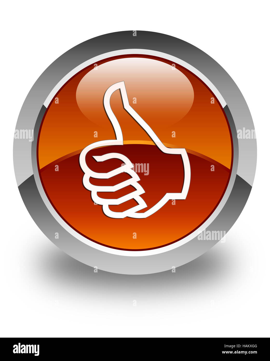 Like icon isolated on glossy brown round button abstract illustration ...