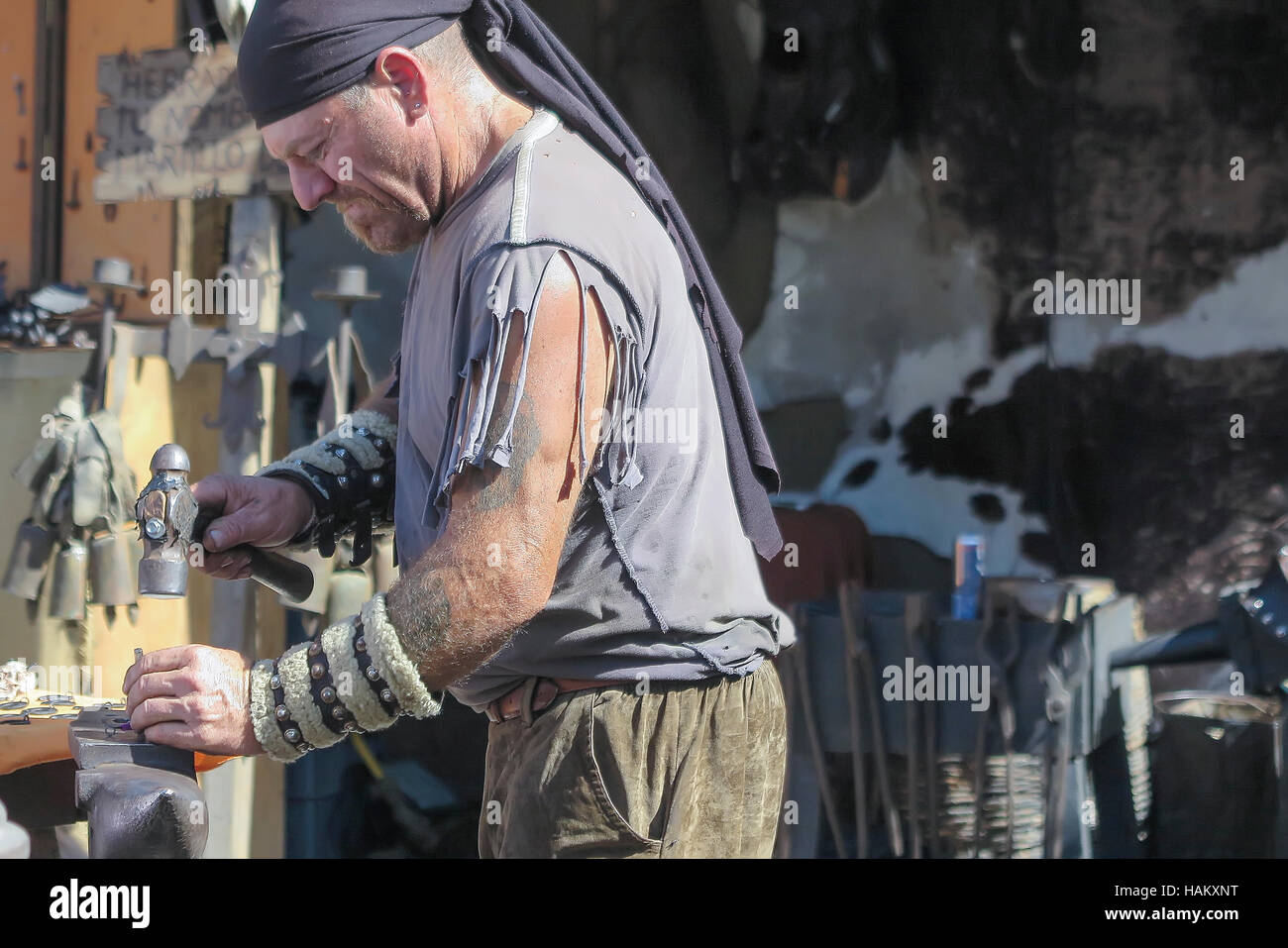 Blacksmith at work medieval art hi-res stock photography and images - Alamy