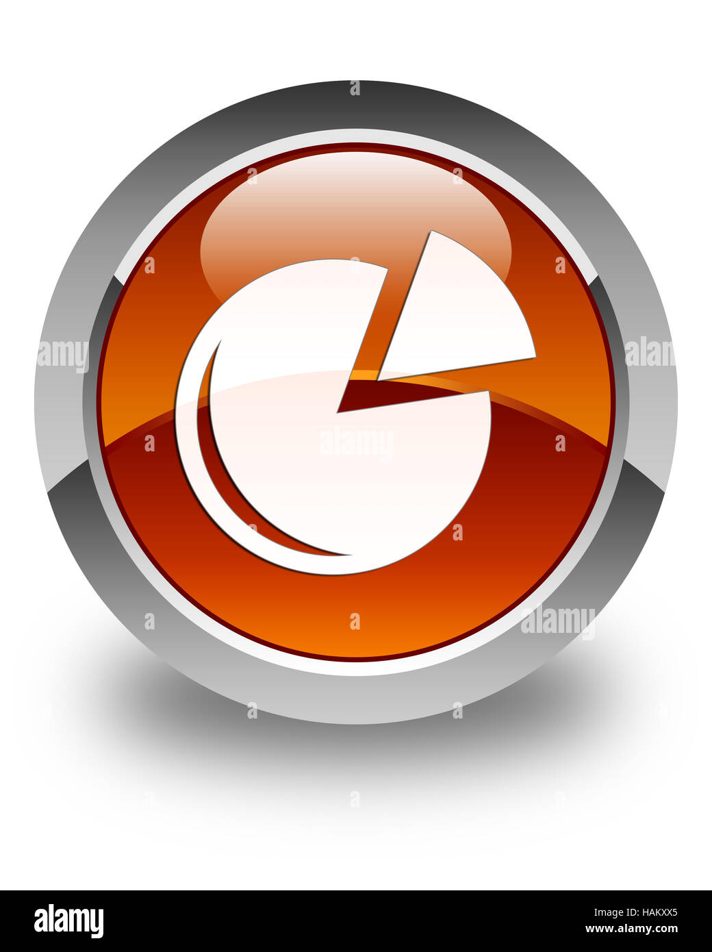 Graph icon isolated on glossy brown round button abstract illustration ...
