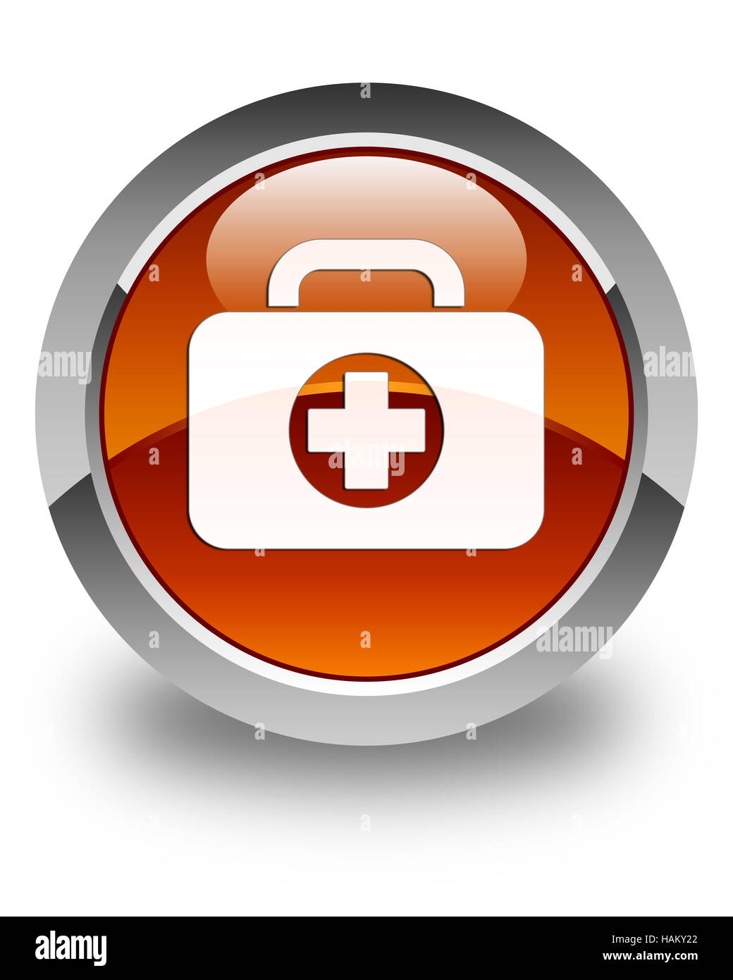 Medical icon glossy brown round hi-res stock photography and images - Alamy