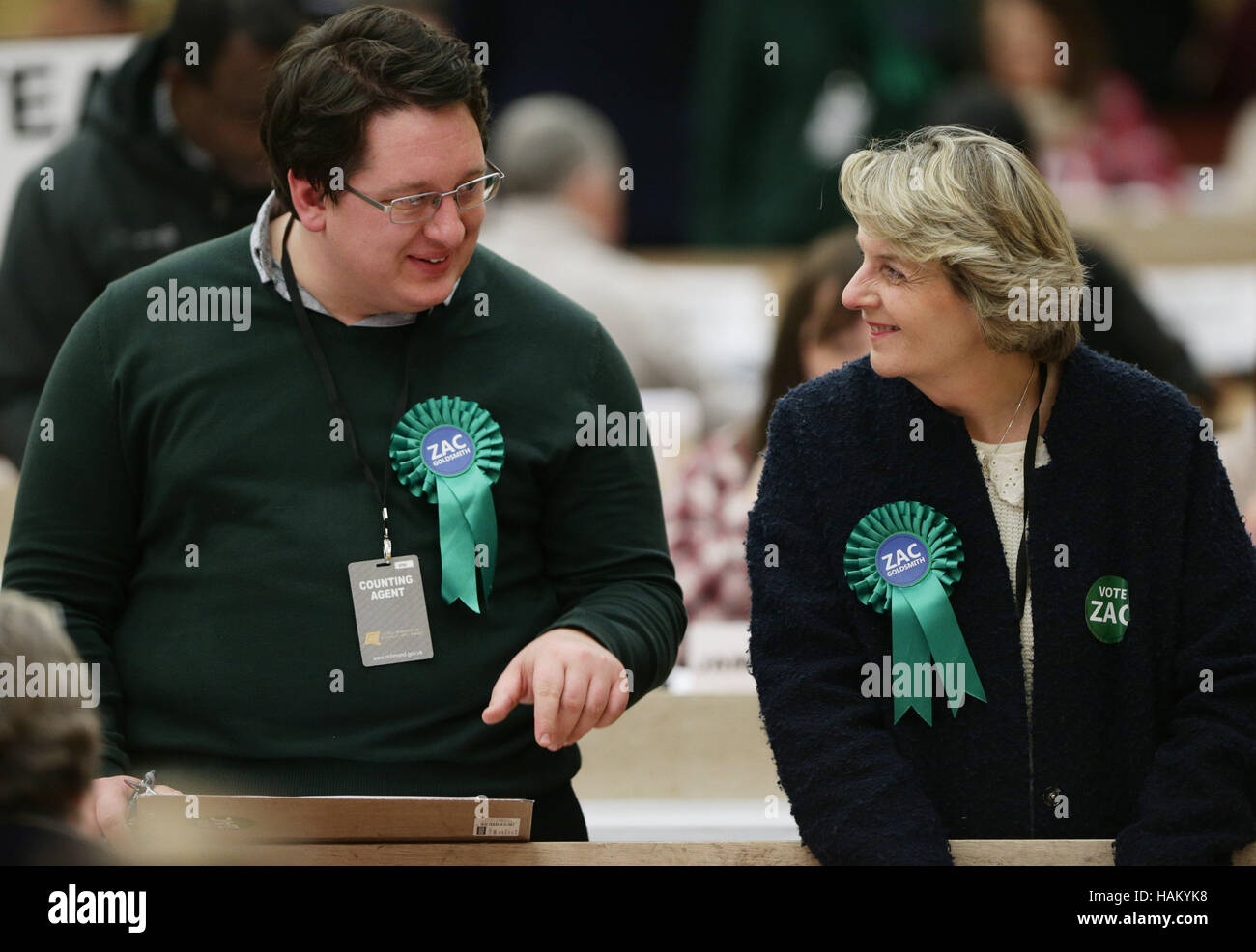 Counting agents for independent candidate Zac Goldsmith during counting ...