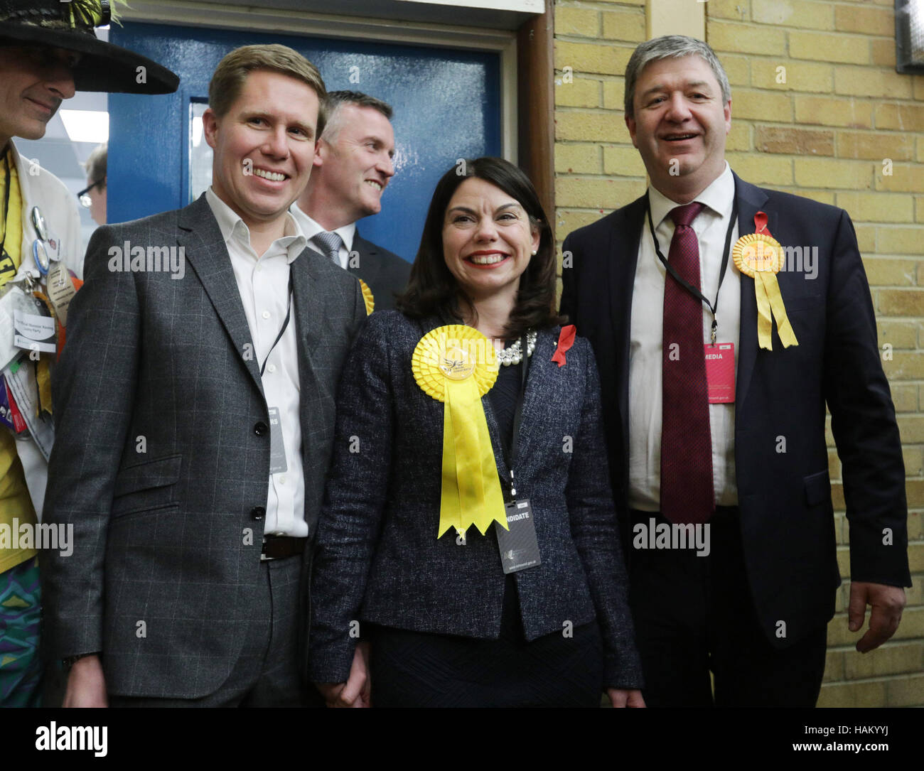 Liberal Democrat candidate Sarah Olney and her husband Ben (left ...