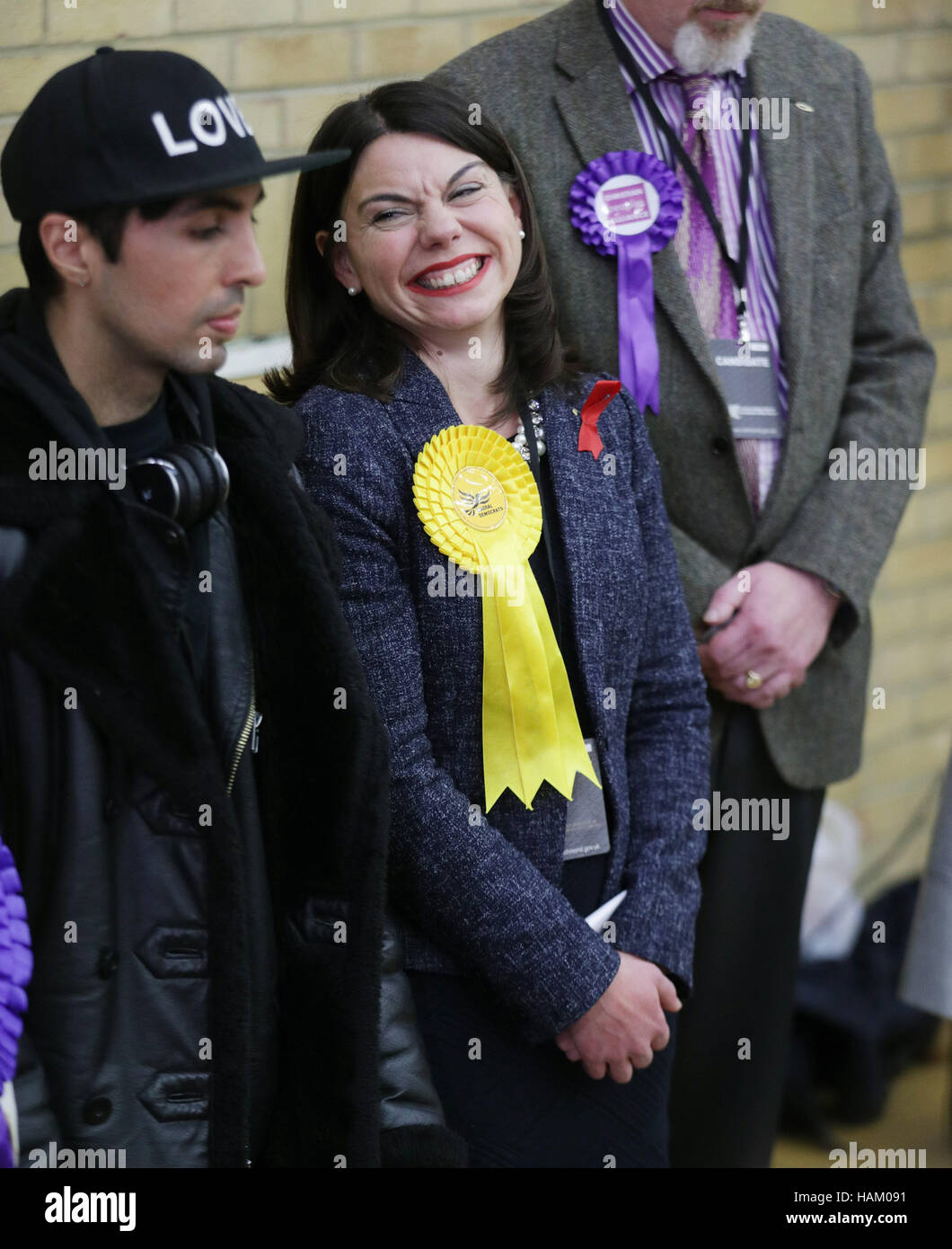 Liberal Democrat candidate Sarah Olney smiles after winning the ...