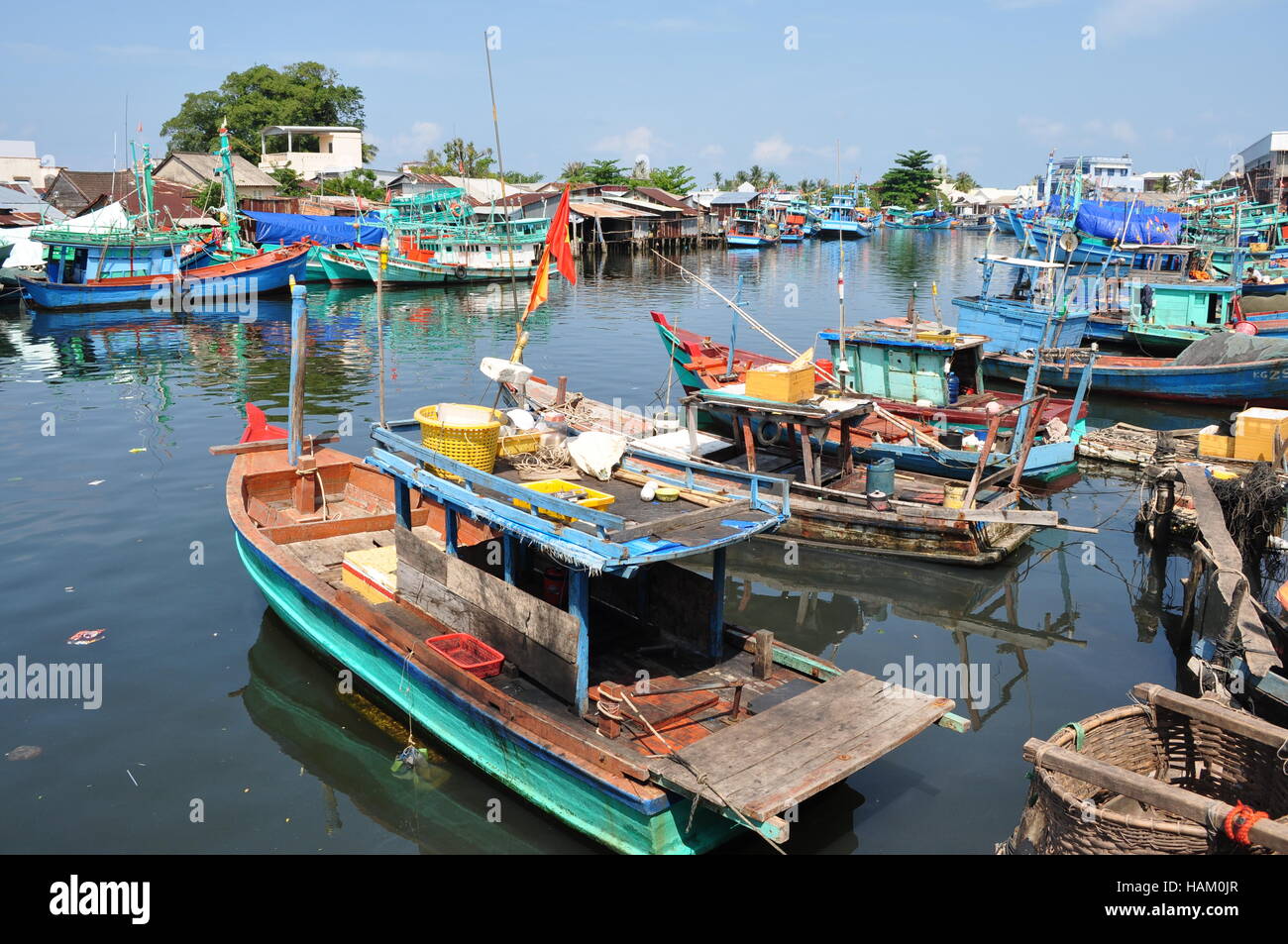 Fishing boats on Duong Dong river in Phu Quoc, Vietnam Stock Photo - Alamy