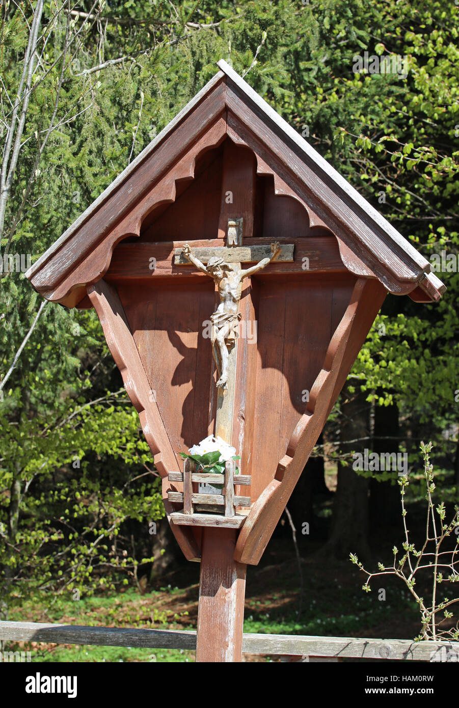 ancient capital with the mountain wooden crucifix Stock Photo - Alamy