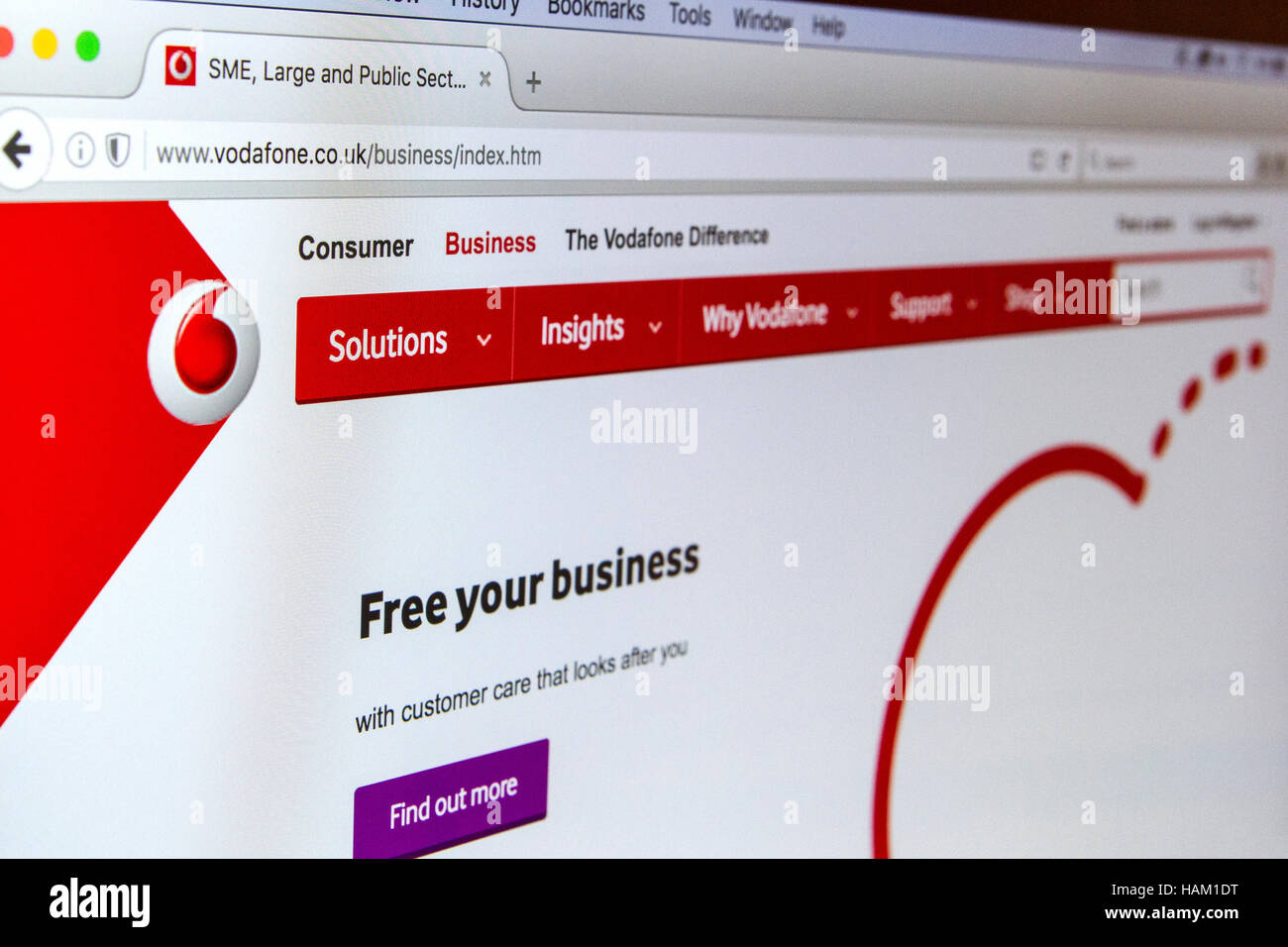 Vodafone mobile website Online cyber security Stock Photo - Alamy