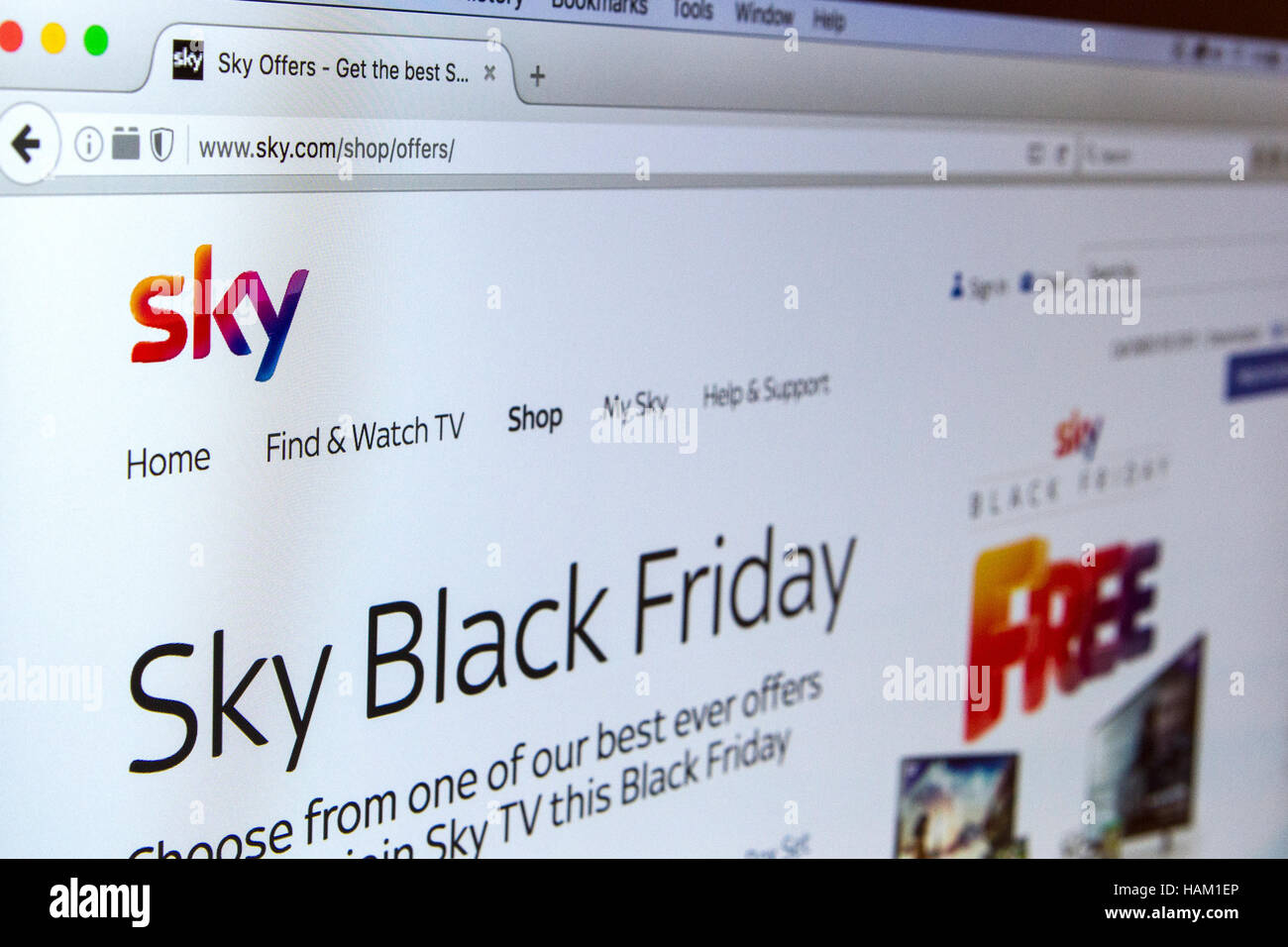 Sky TV website Online cyber security Stock Photo - Alamy
