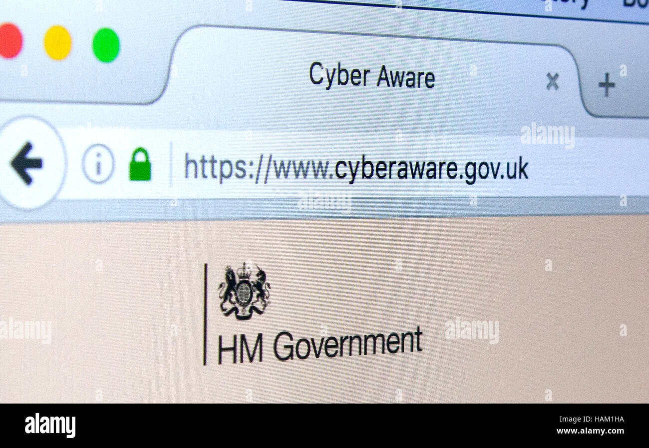 HM Government website Online cyber security Stock Photo - Alamy