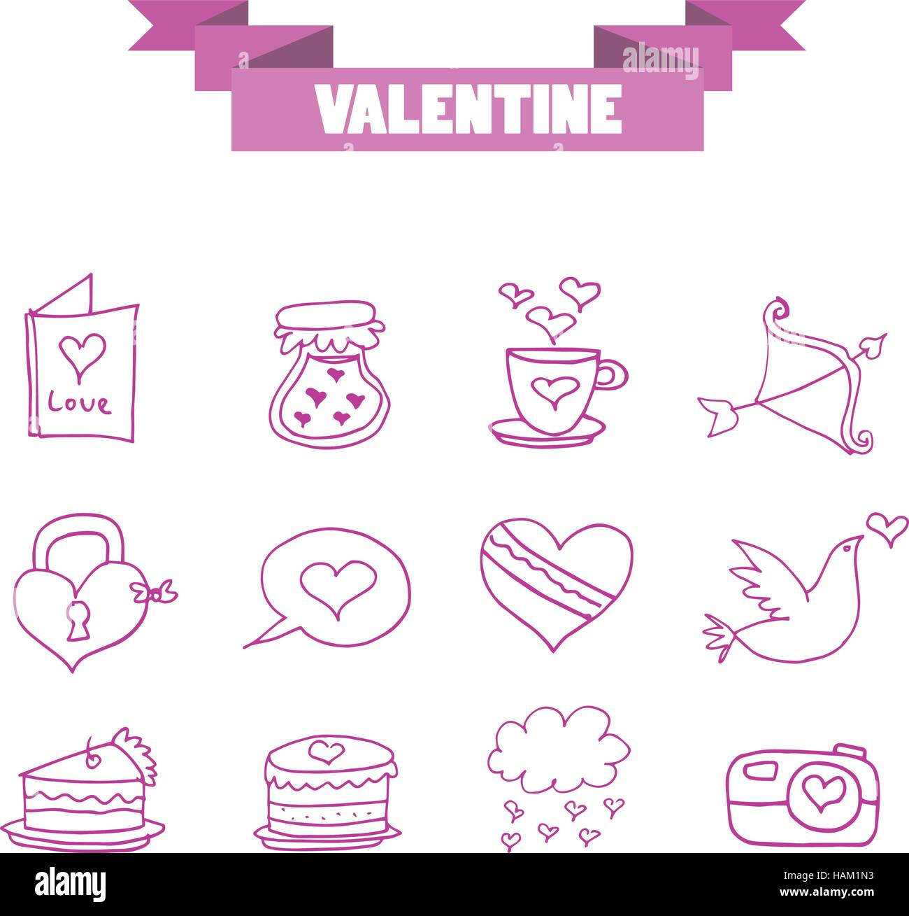 Vector art of valentine object Stock Vector Image & Art - Alamy