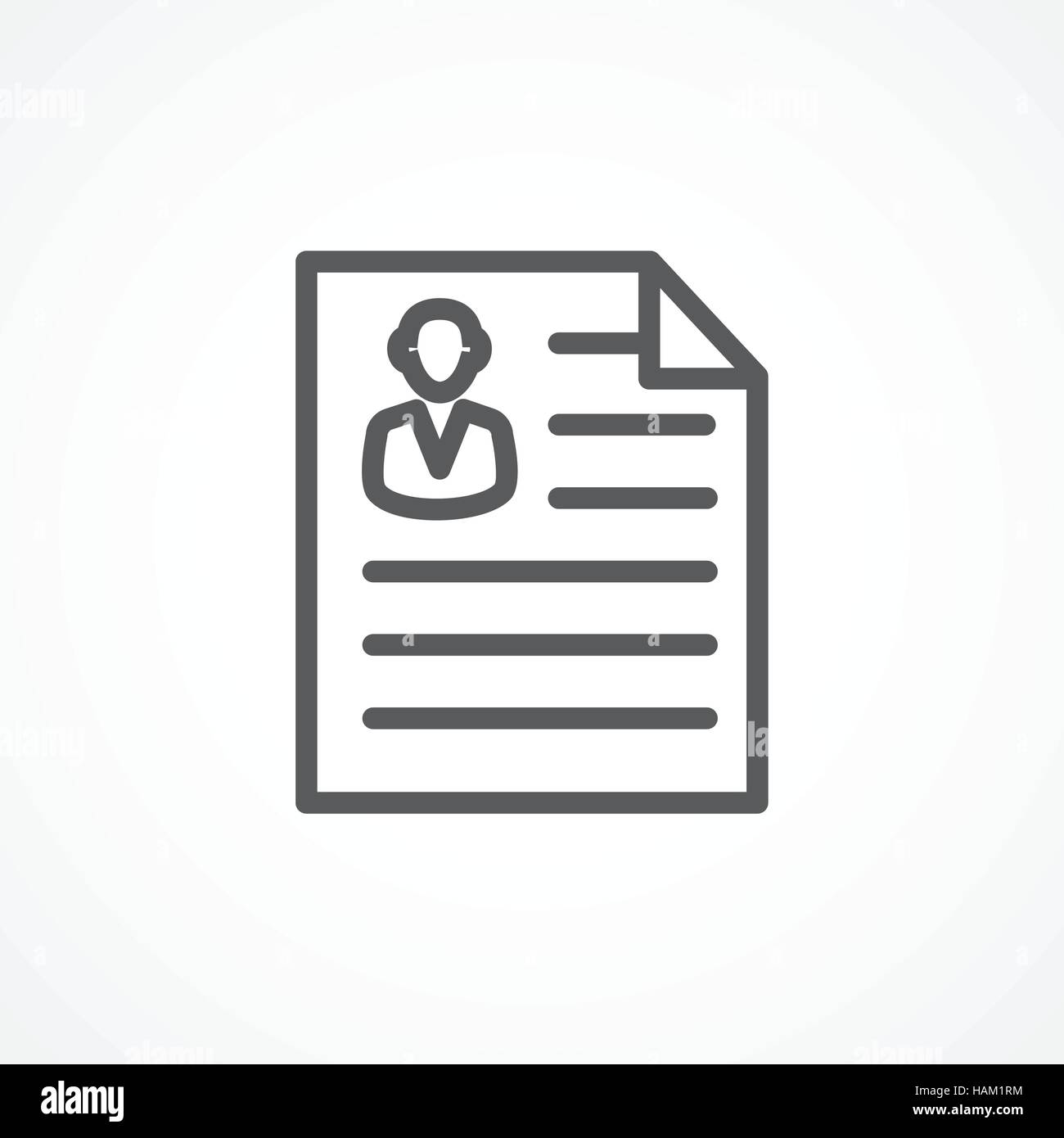 Resume icon on white background Stock Vector Image & Art - Alamy