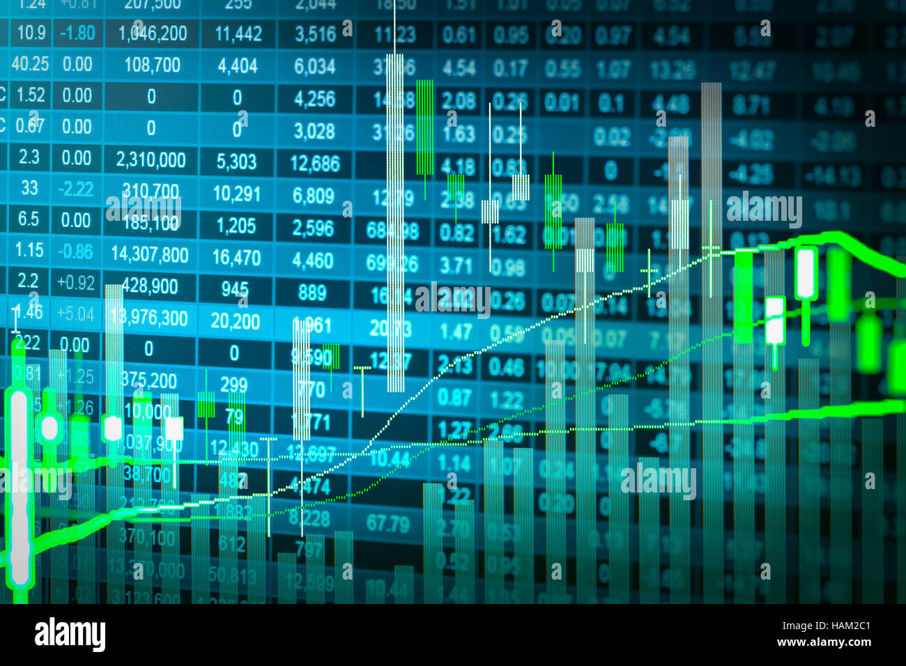 Financial data on a monitor,Stock market data on LED display concept ...
