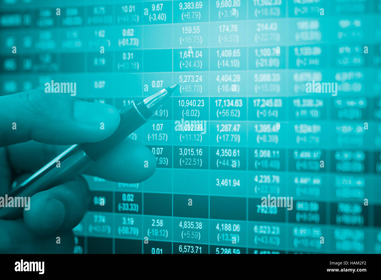 Financial data on a monitor,Stock market data on LED display concept ...