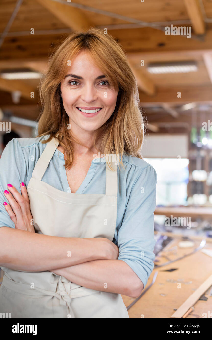 Portrait smiling artist in studio Stock Photo - Alamy