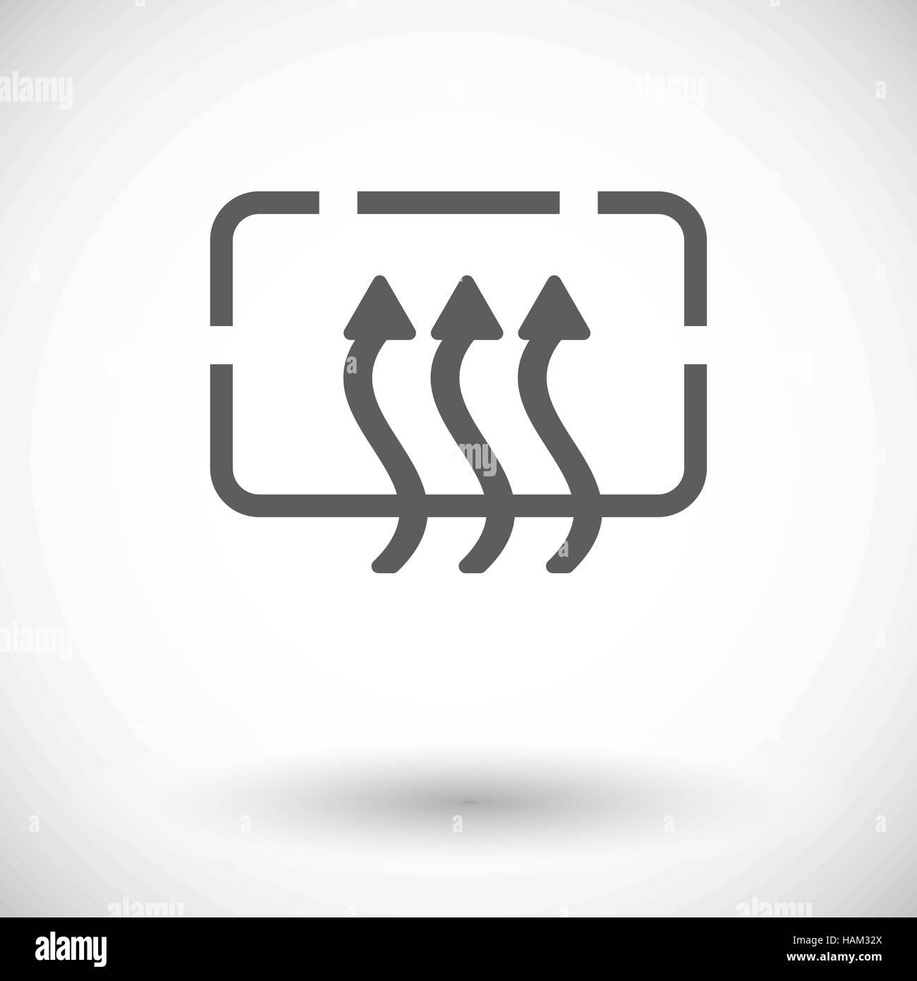 Heated car mirror. Single flat icon on white background. Vector ...