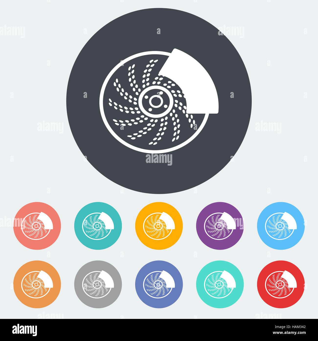 Automobile brakes. Single flat icon on the circle. Vector illustration ...