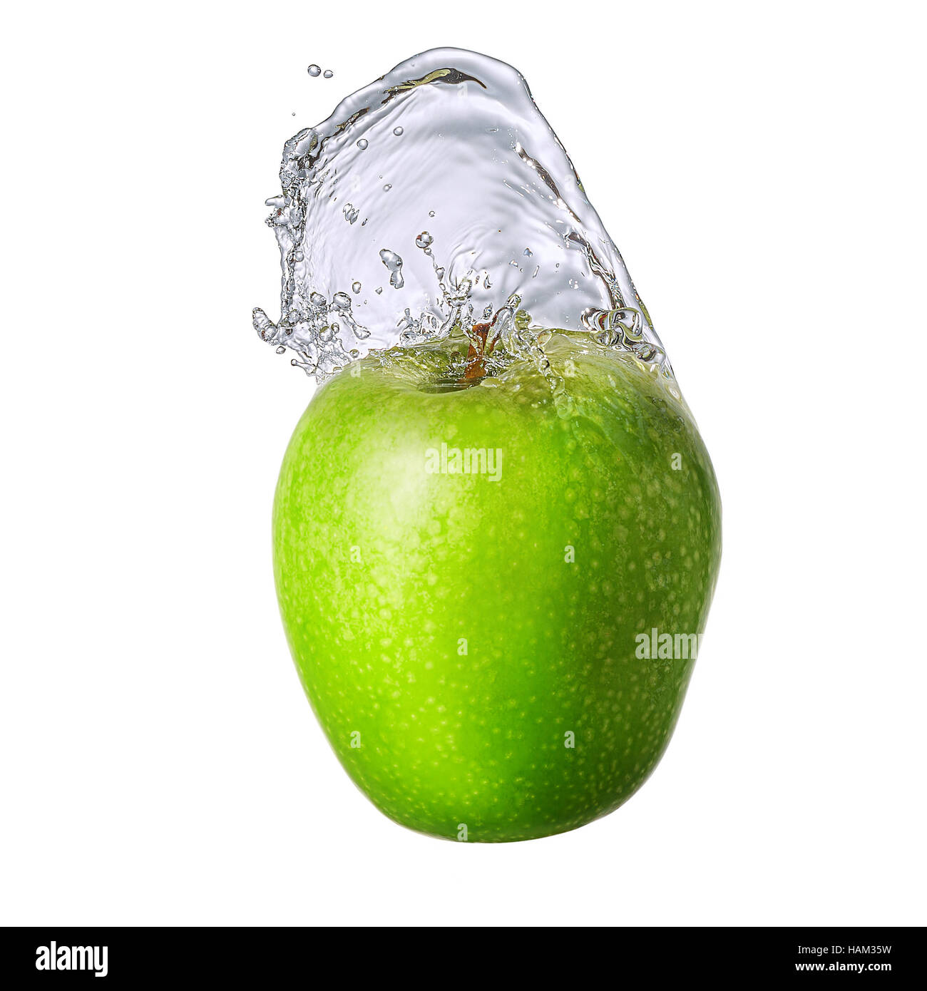 Water splash with apple isolated Stock Photo - Alamy