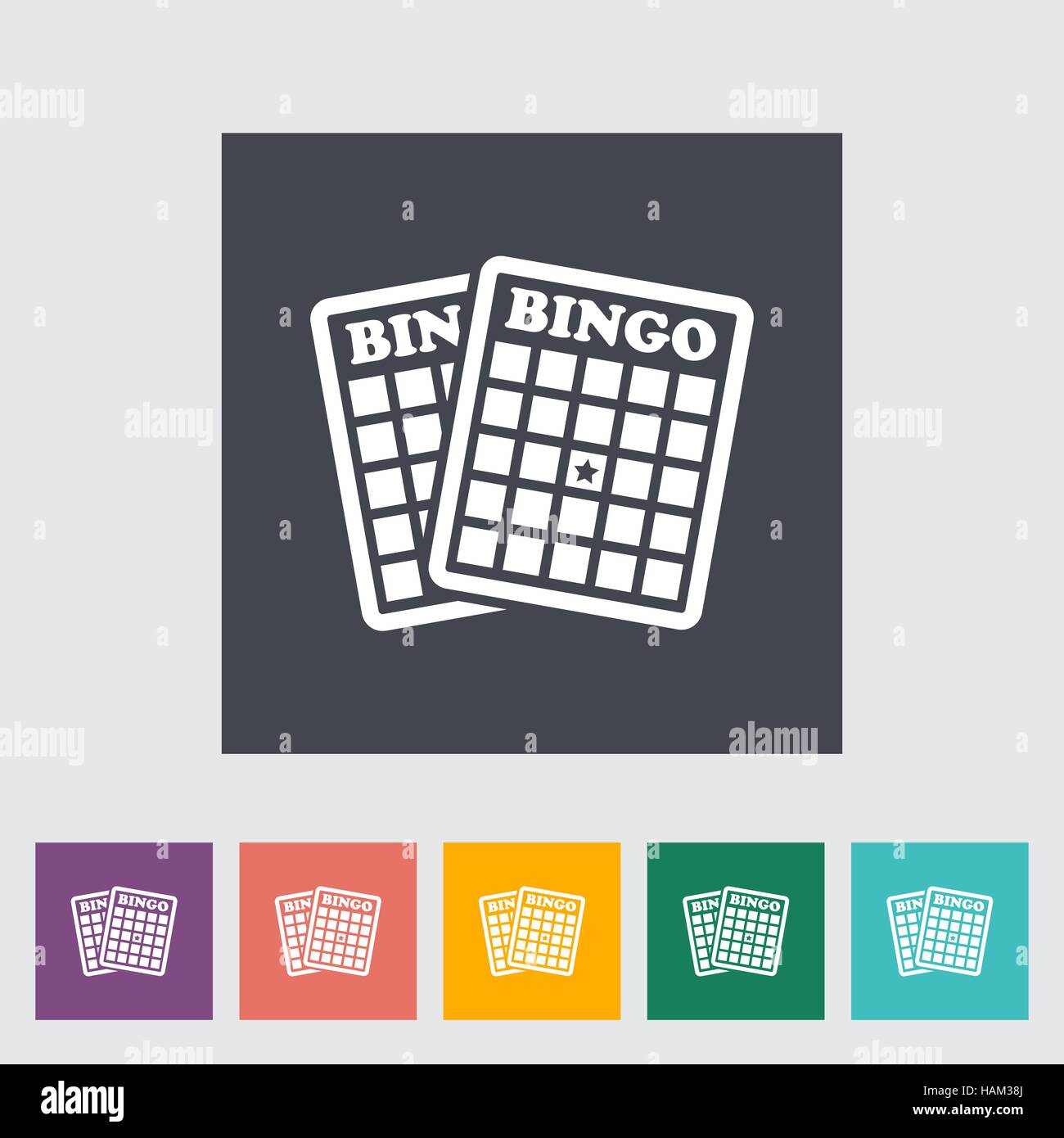 Bingo. Single flat icon on the button. Vector illustration Stock Vector ...